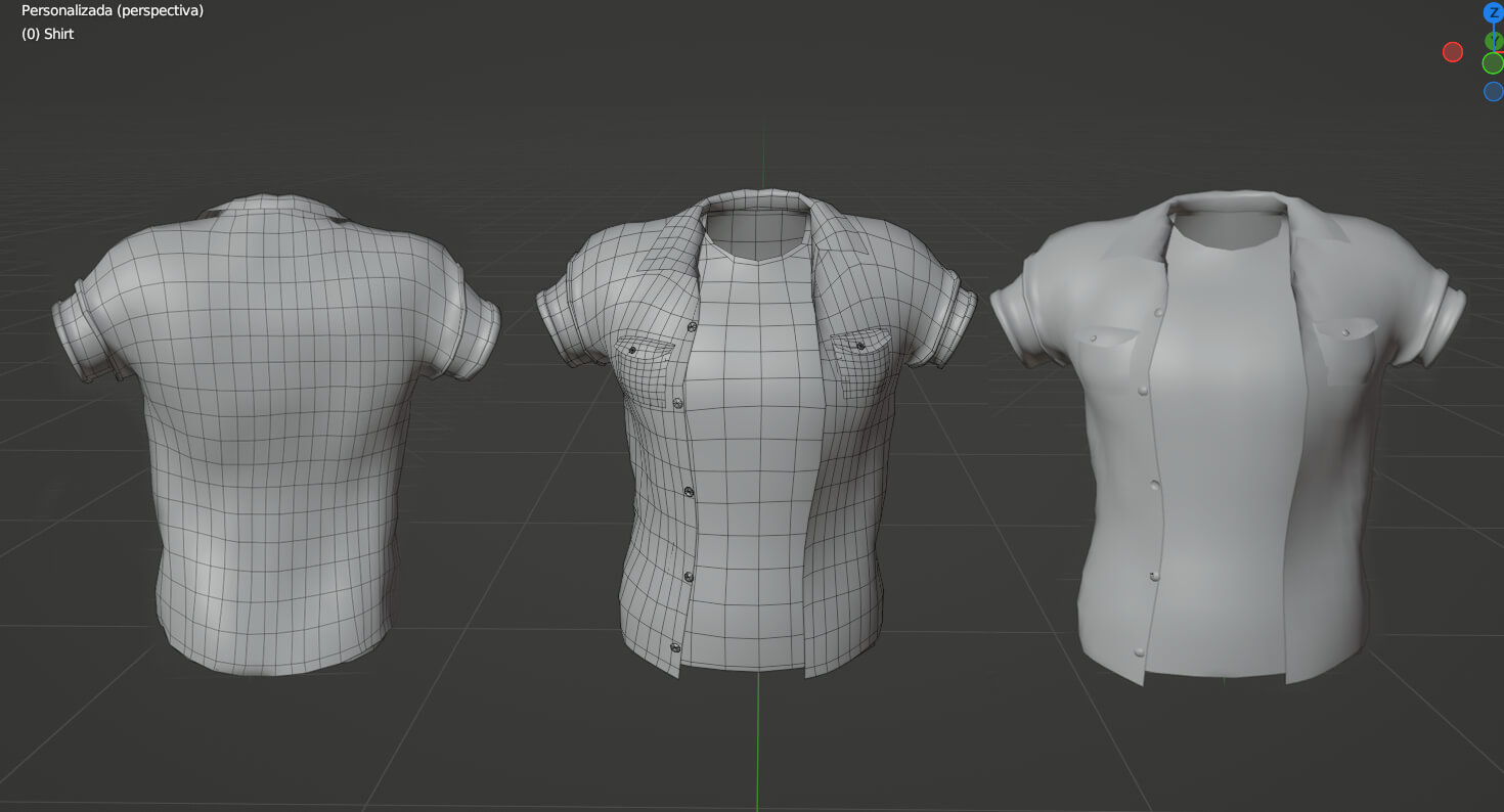 Shirt + Tshirt Low Poly -Urban- 2 3D Model by BORKAN