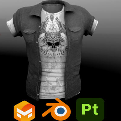 Shirt + Tshirt Low Poly -Urban- 2 3D Model by BORKAN