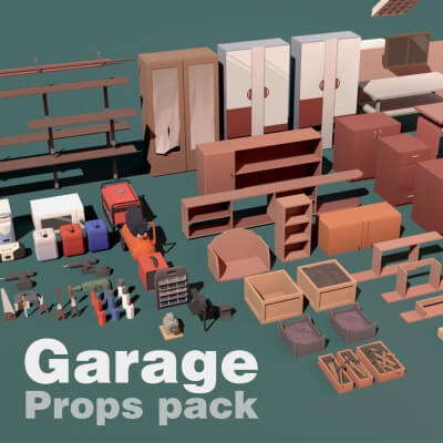 Garage Props Pack (Low-Poly) 3D Model by BoznaWhat