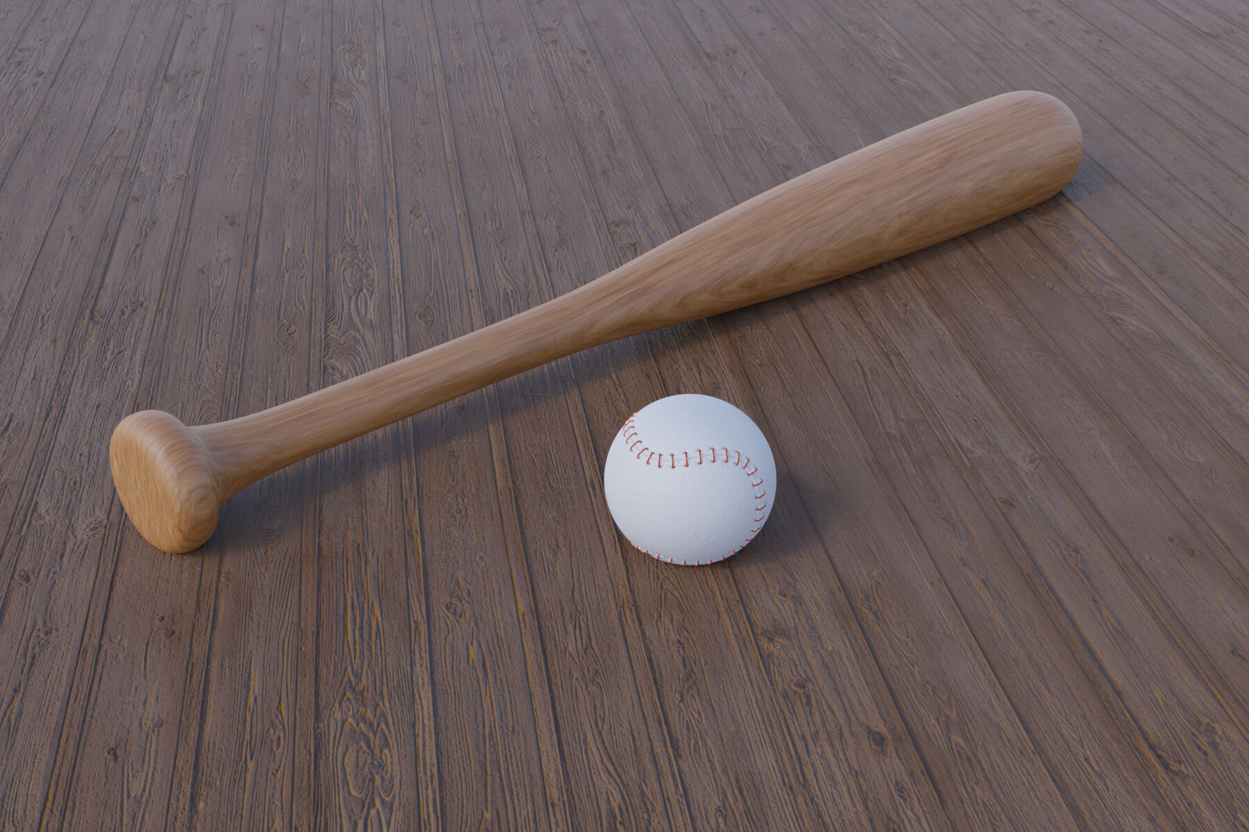 Baseball Bat and Ball - 3D Model by BraiZero