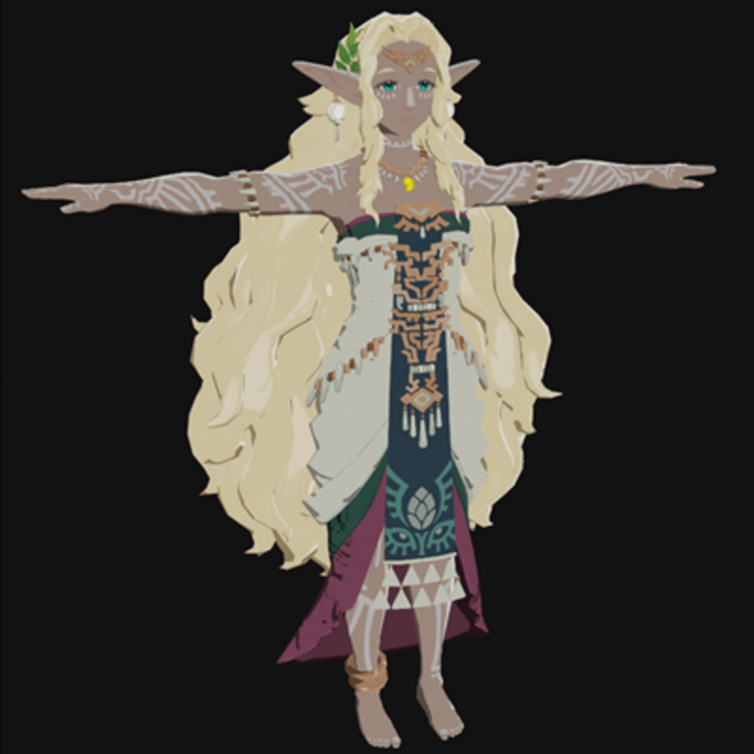 Legend of Zelda Tears of the Kingdom - Queen Sonya 3D Render