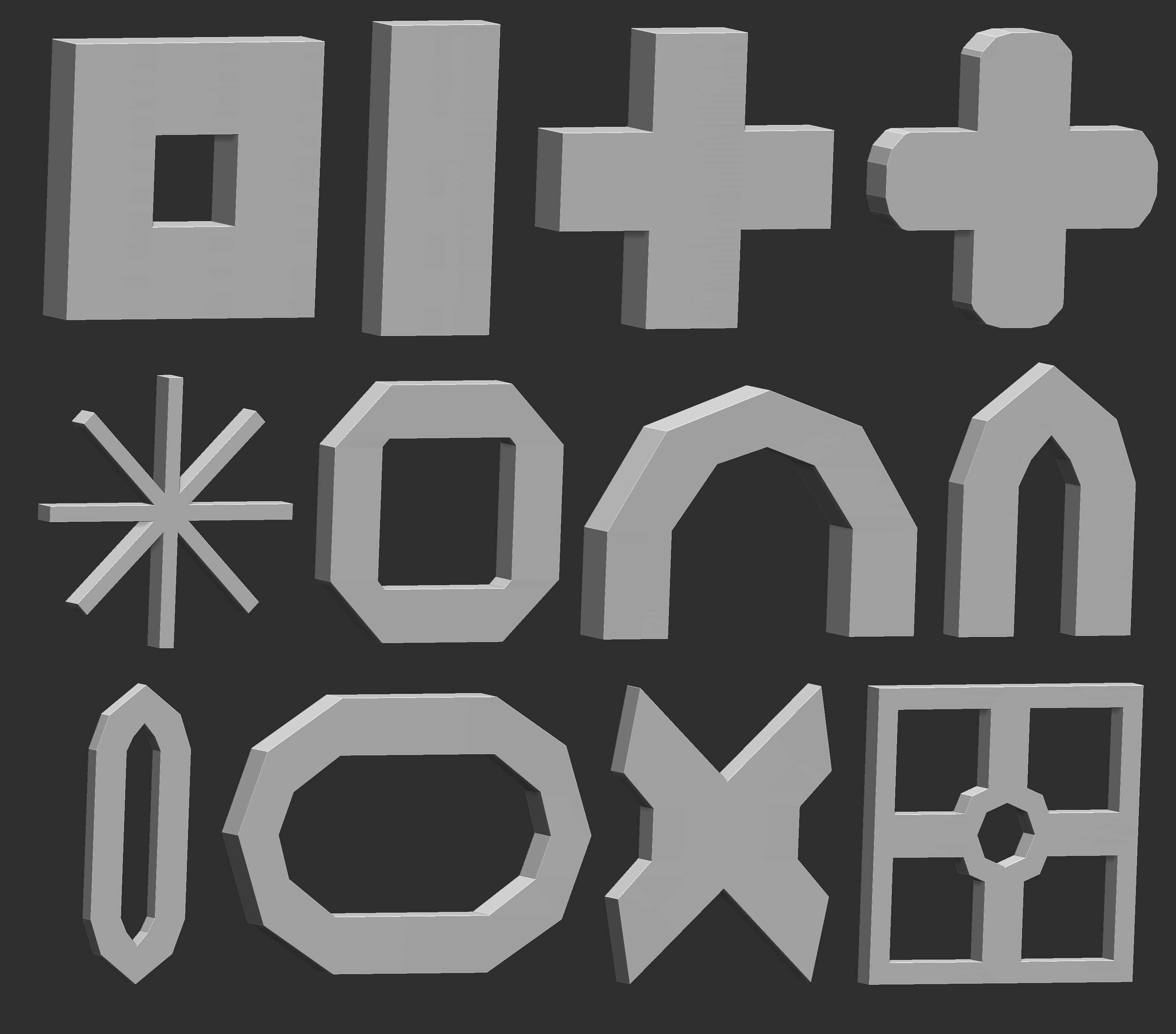 100 Low Poly Primitive Geometric Base Mesh Shapes IMM Zbrush - Free 3D ...