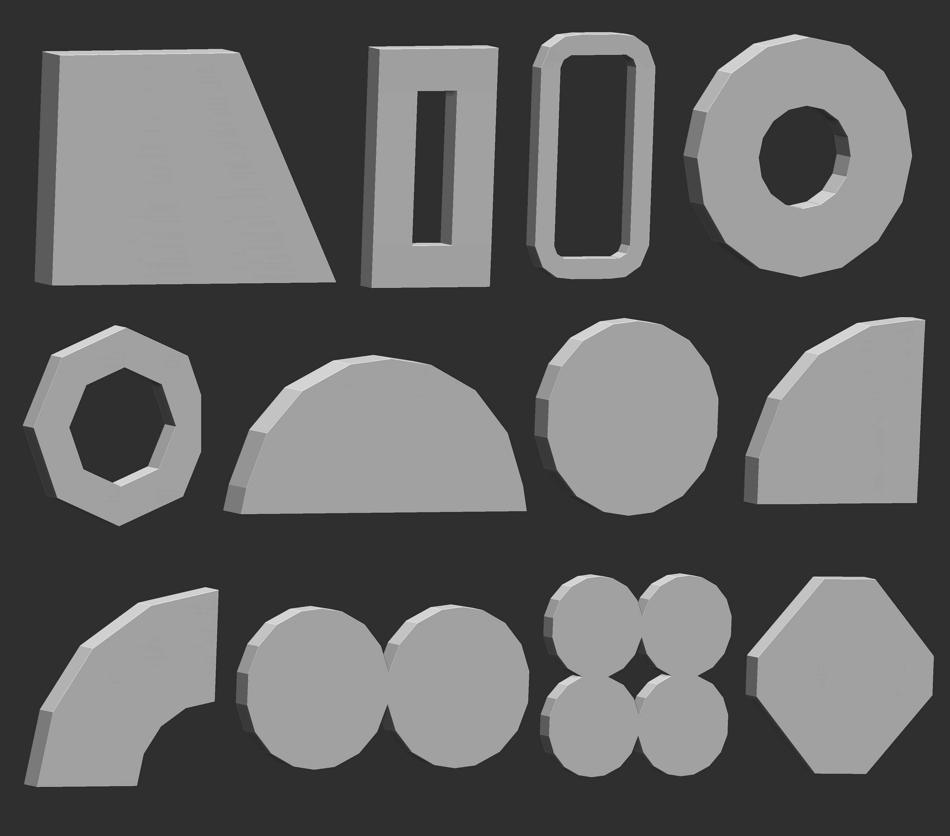 100 Low Poly Primitive Geometric Base Mesh Shapes IMM Zbrush - Free 3D Model by breakermaximus