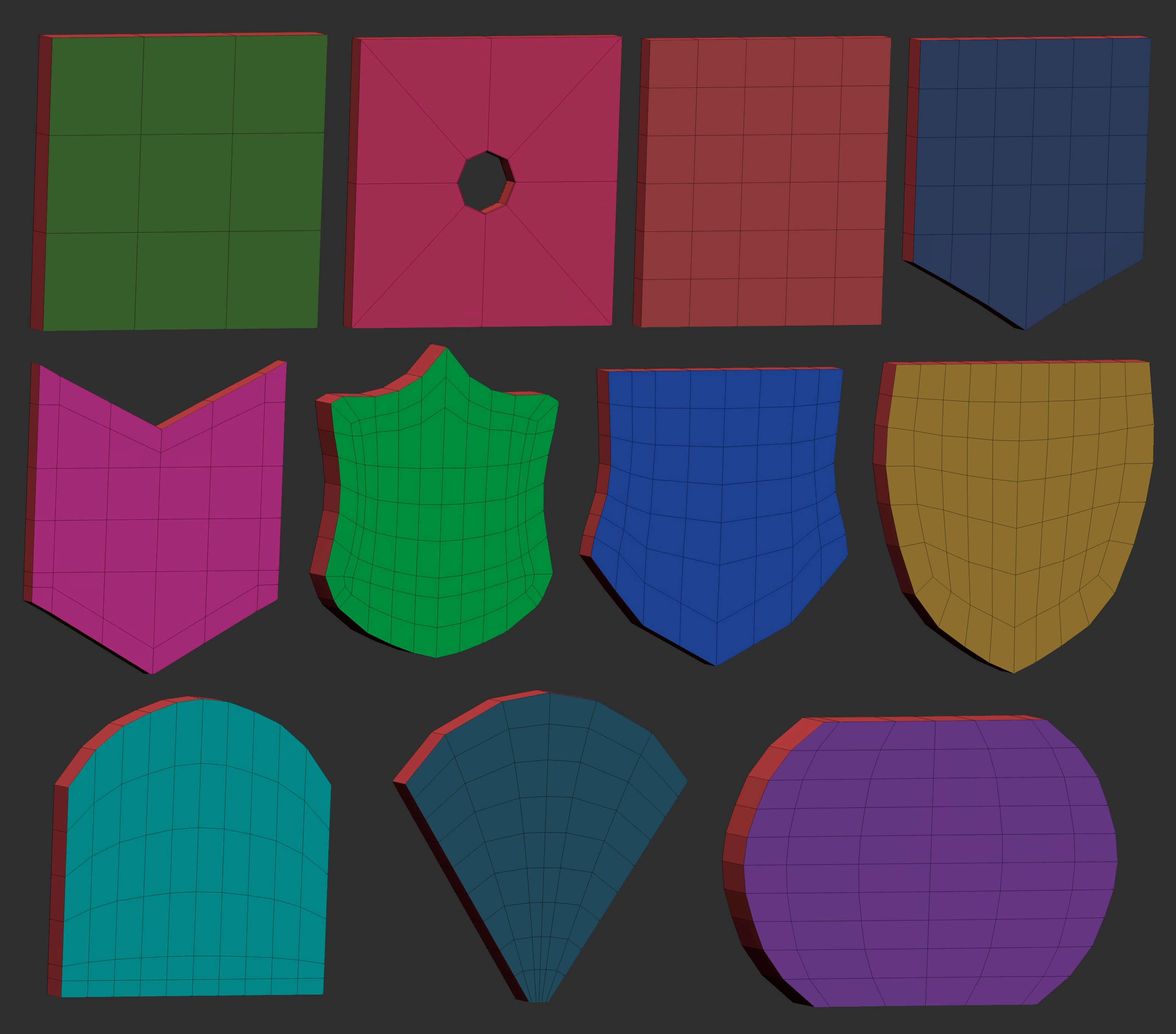 100 Low Poly Primitive Geometric Base Mesh Shapes IMM Zbrush - Free 3D ...