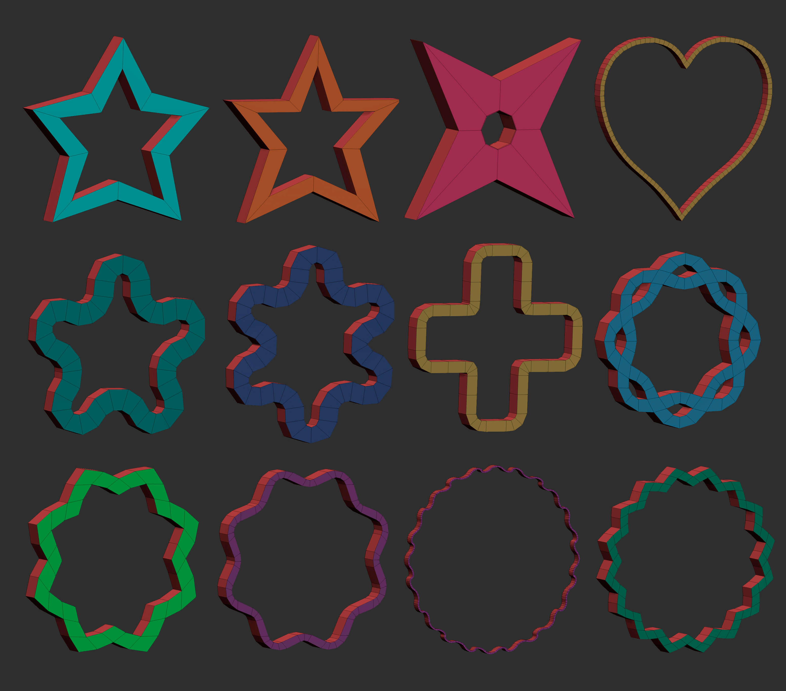 100 Low Poly Primitive Geometric Base Mesh Shapes IMM Zbrush - Free 3D ...