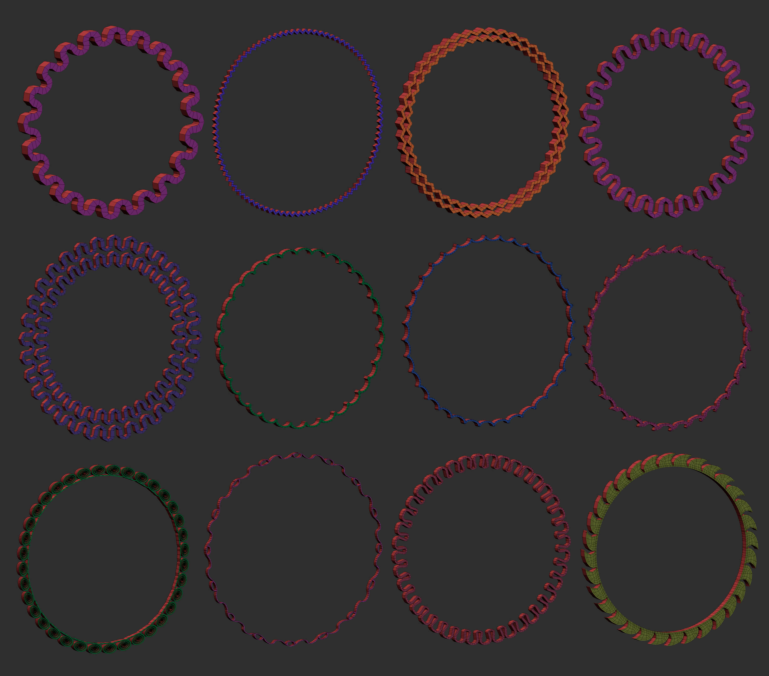 100 Low Poly Primitive Geometric Base Mesh Shapes IMM Zbrush - Free 3D ...