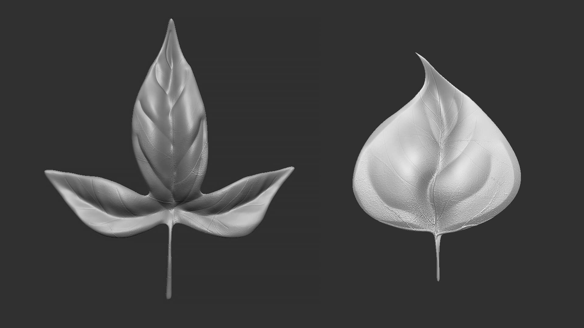 14 High-Poly Leafs and Branches Zbrush IMM Brush Set 3D Model by ...