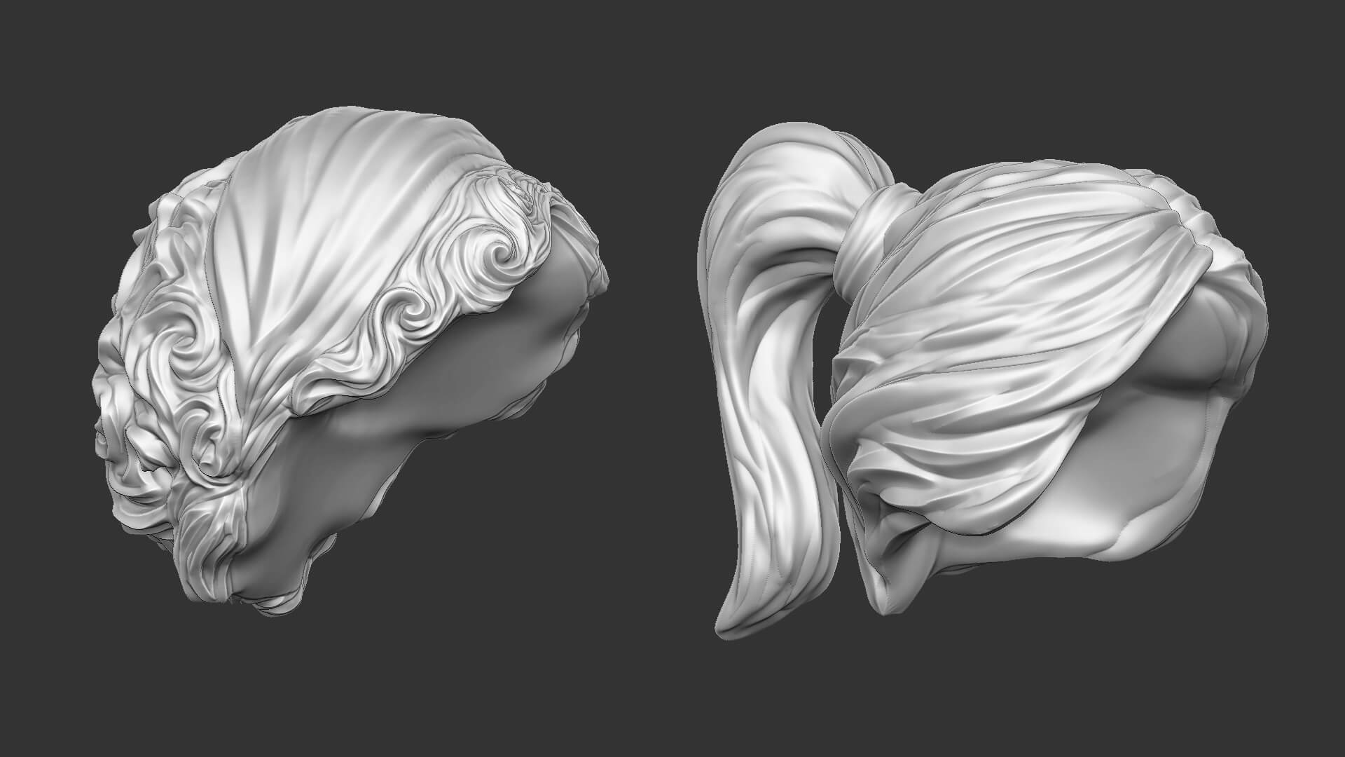 15 Female Greek or Roman Statue Hair Styles IMM Brush Set by breakermaximus