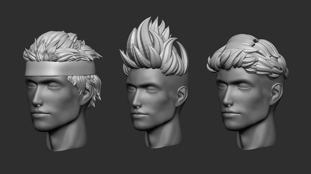 Anime Manga Hair and Hairstyles IMM Zbrush Bundle by breakermaximus