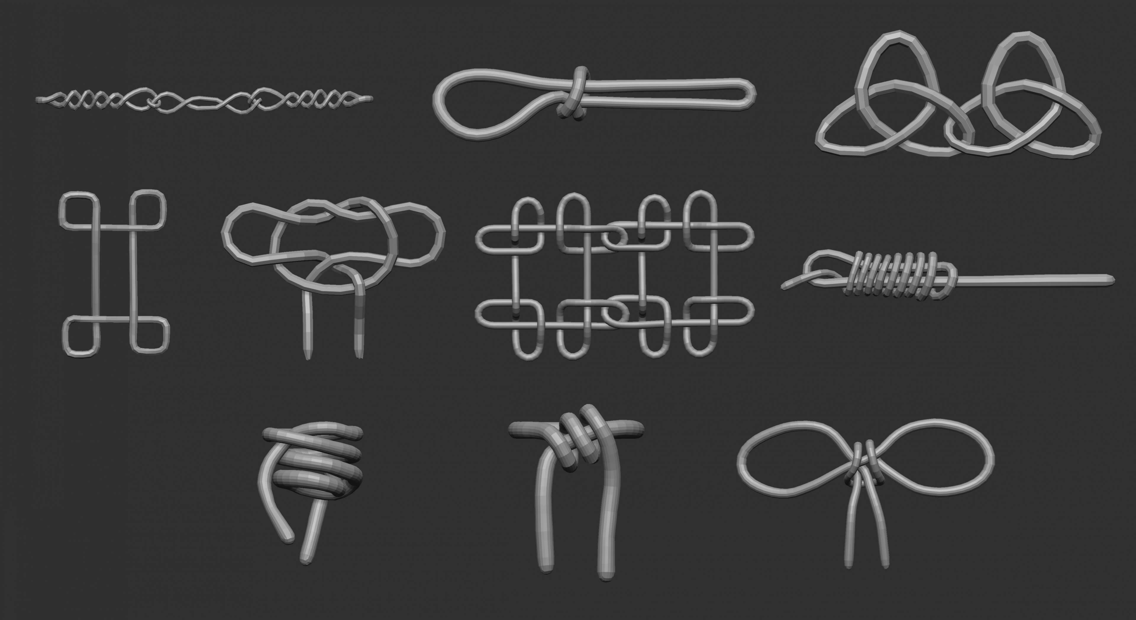 20 Low Poly Knot & Nodes Base Mesh IMM & IMM Curve B - Brush or Tool by ...