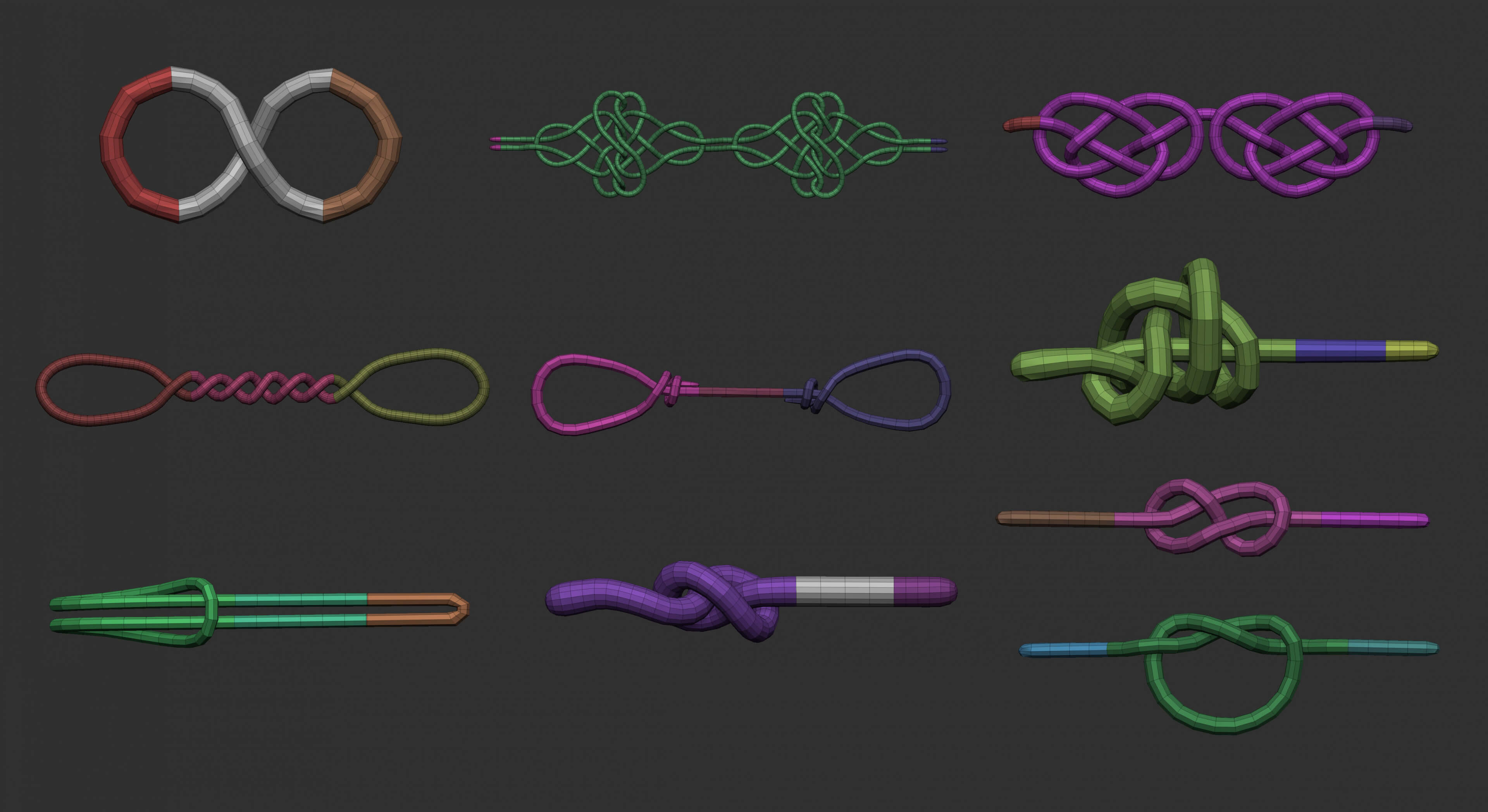 20 Low Poly Knot & Nodes Base Mesh IMM & IMM Curve B - Brush or Tool by ...