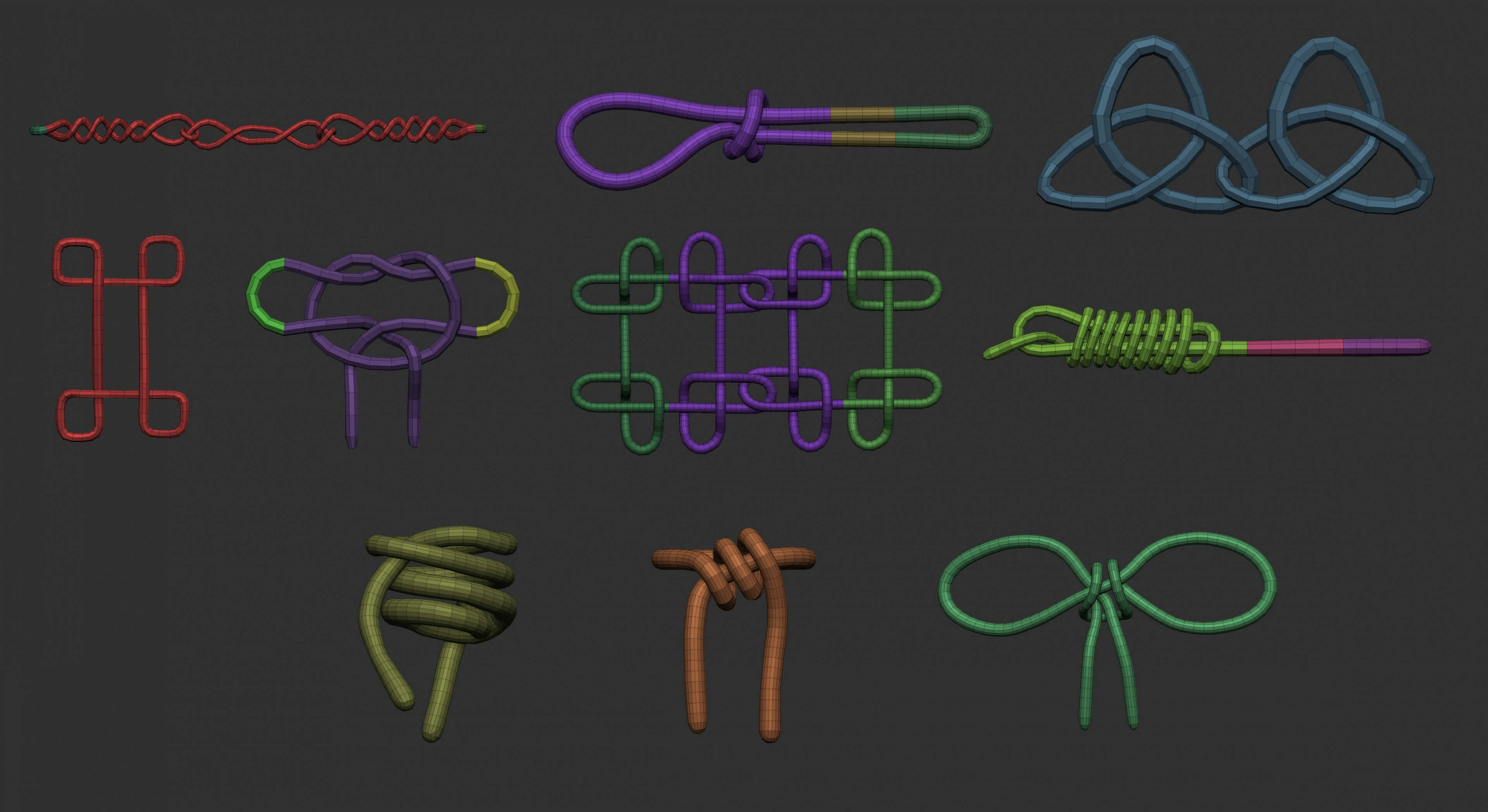 20 Low Poly Knot & Nodes Base Mesh IMM & IMM Curve B - Brush or Tool by ...