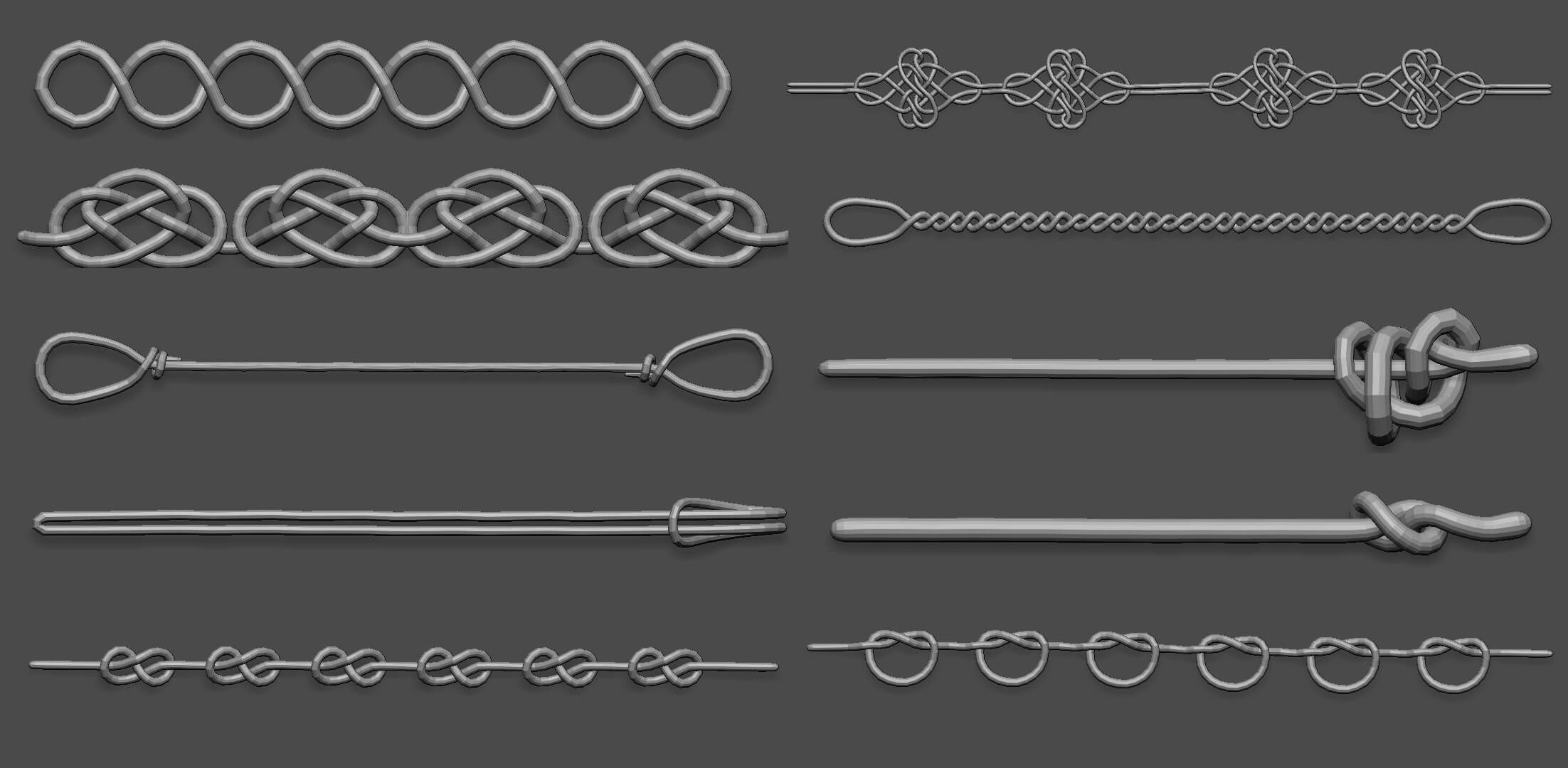 20 Low Poly Knot & Nodes Base Mesh IMM & IMM Curve B - Brush or Tool by ...