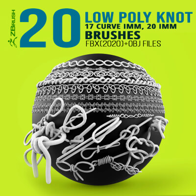 20 Low Poly Knot & Nodes Base Mesh IMM & IMM Curve B - Brush or Tool by ...