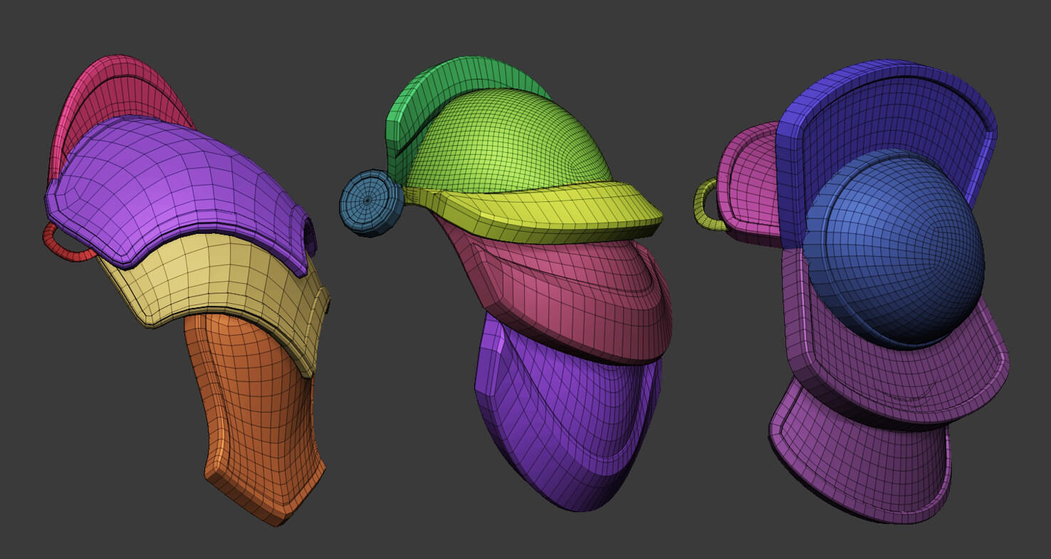 20 Low Poly Medieval Fantasy Shoulder Armor Base Mesh IMM - Brush or ...