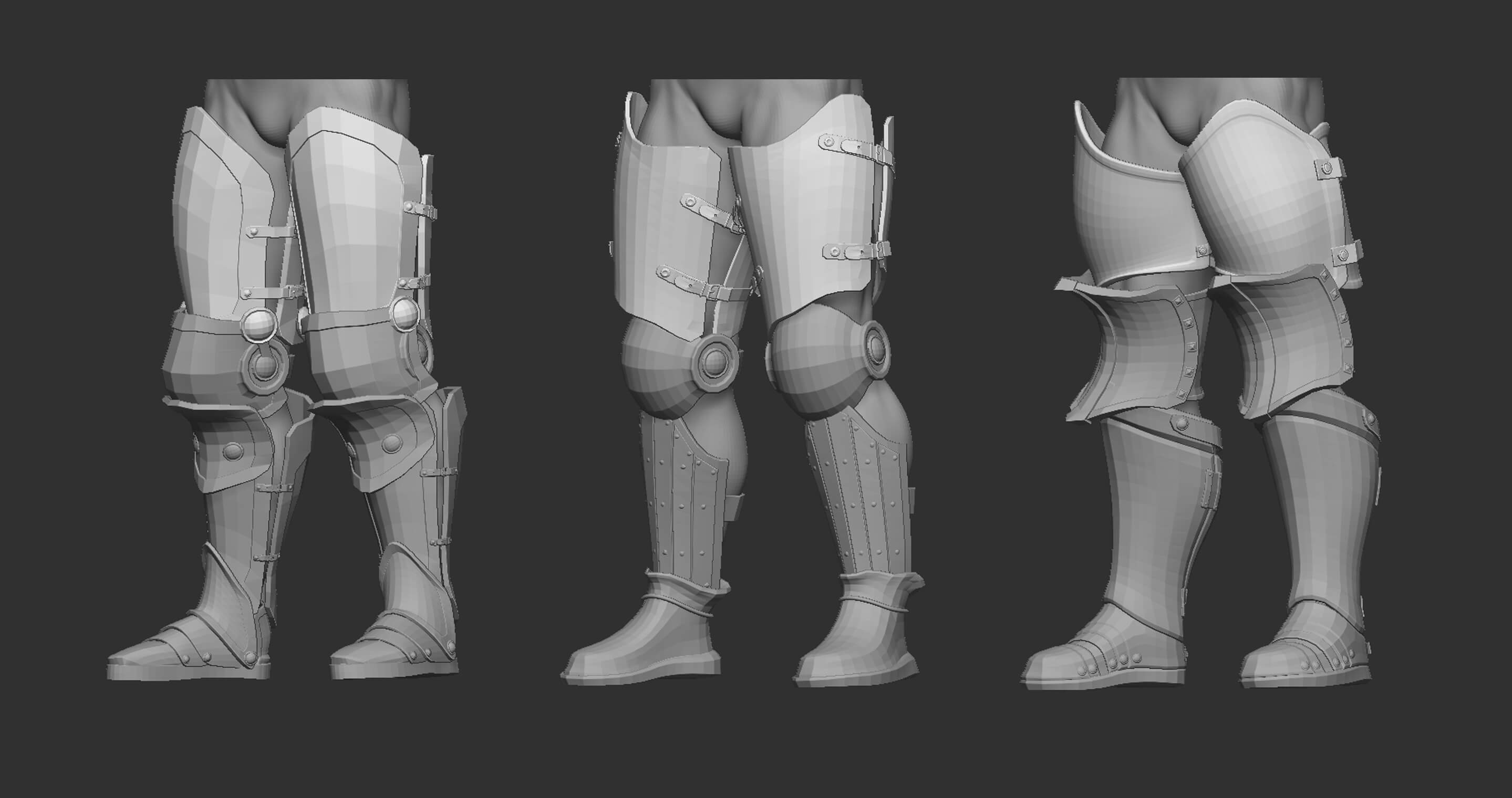 20 Low Poly Medieval Leg, Knee and Feet Armor IMM Set - Brush or Tool ...