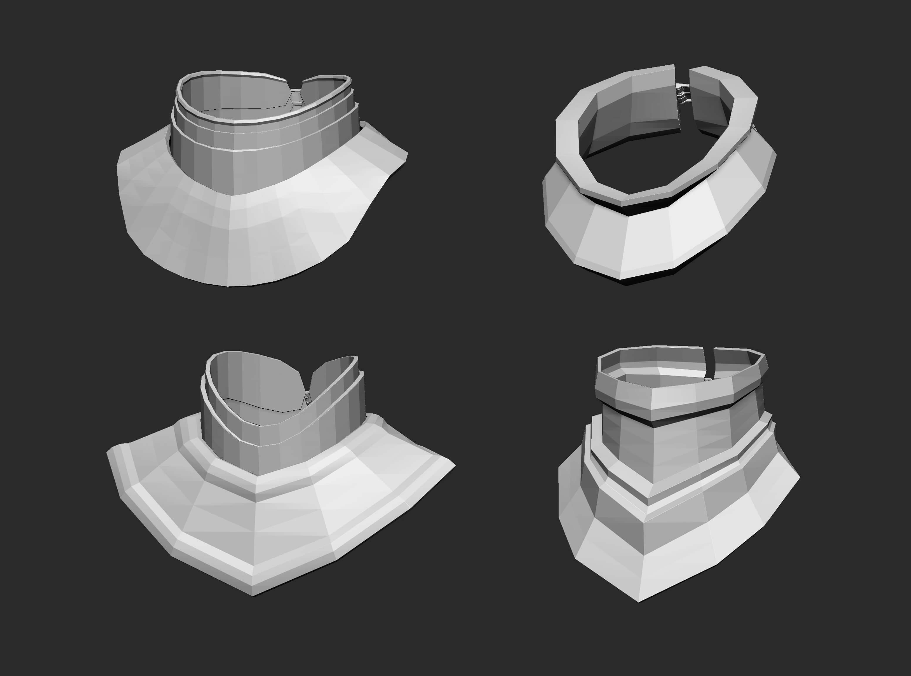 25 Low Poly Medieval Fantasy Neck Armor, Gorget IMM Brush by breakermaximus