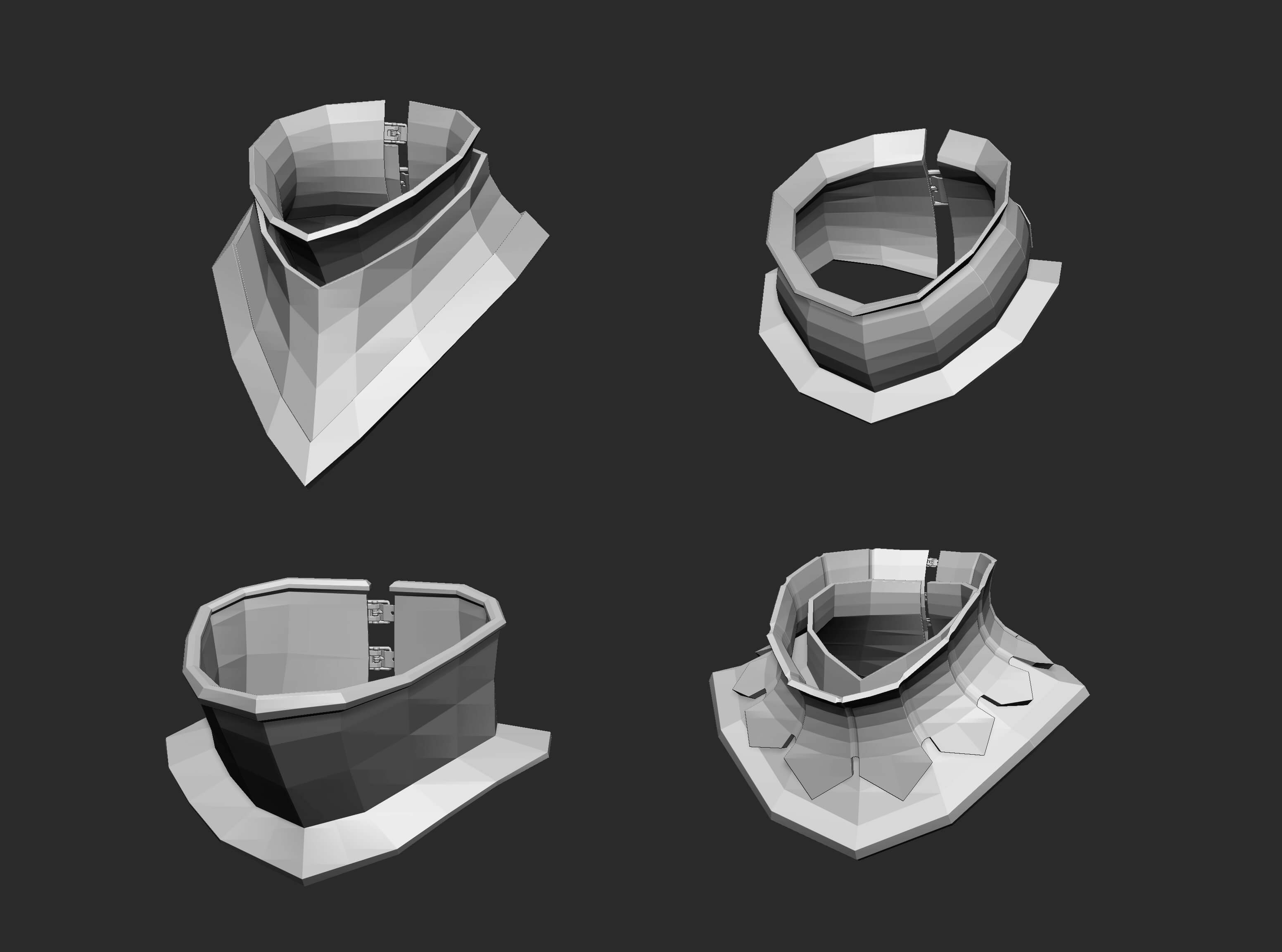 25 Low Poly Medieval Fantasy Neck Armor, Gorget IMM Brush by breakermaximus