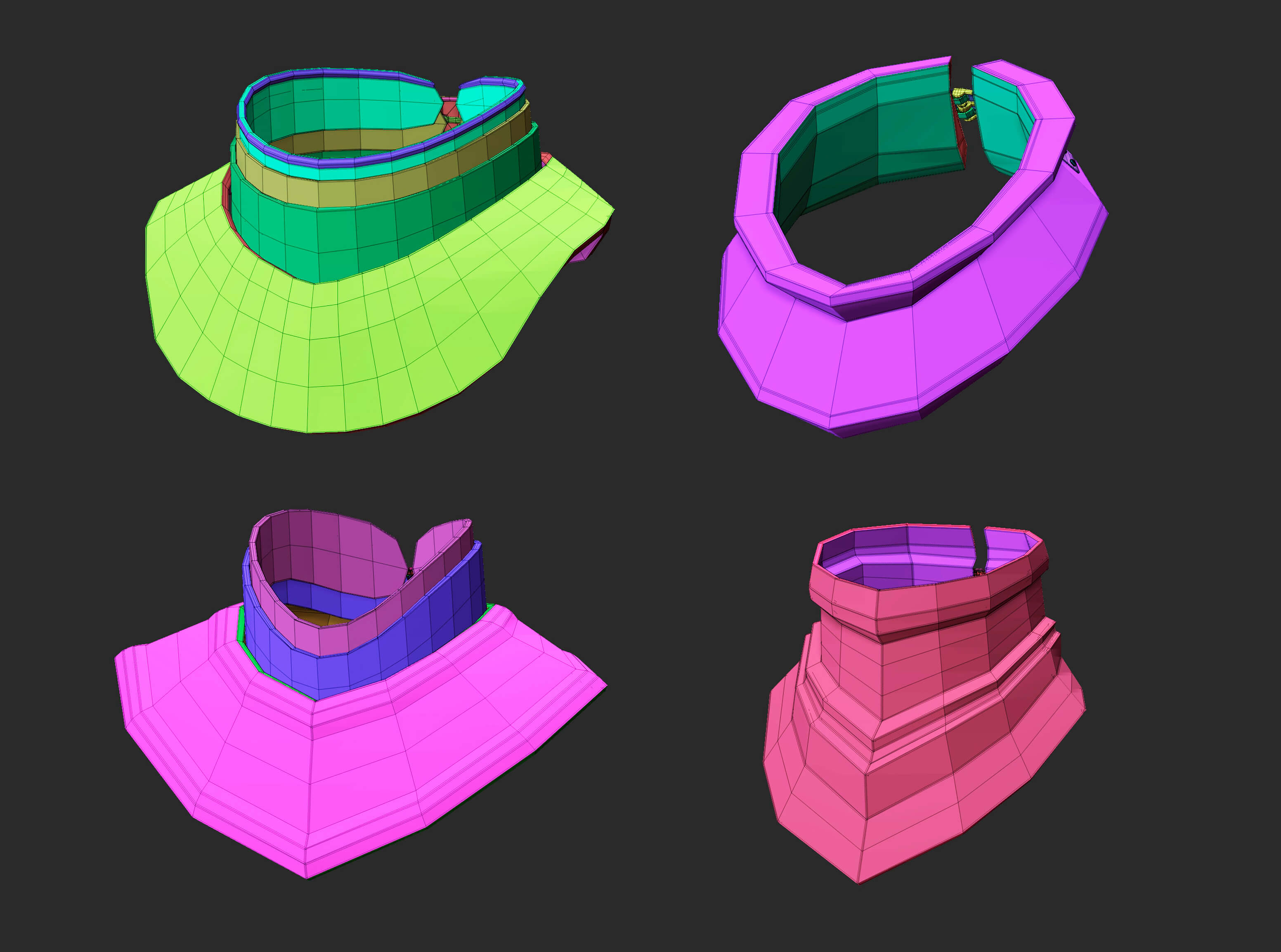 25 Low Poly Medieval Fantasy Neck Armor, Gorget IMM Brush by breakermaximus