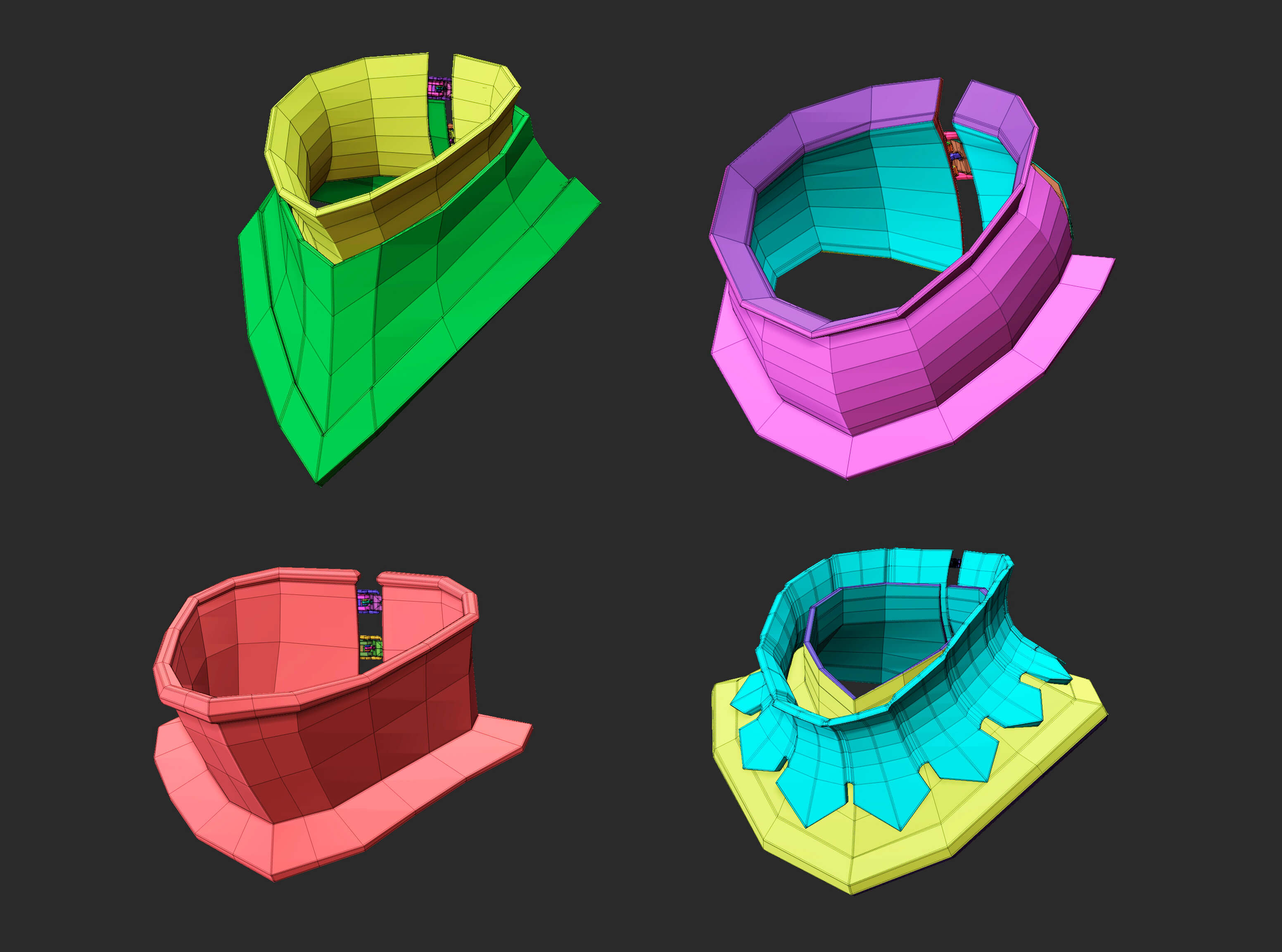 25 Low Poly Medieval Fantasy Neck Armor, Gorget IMM Brush by breakermaximus