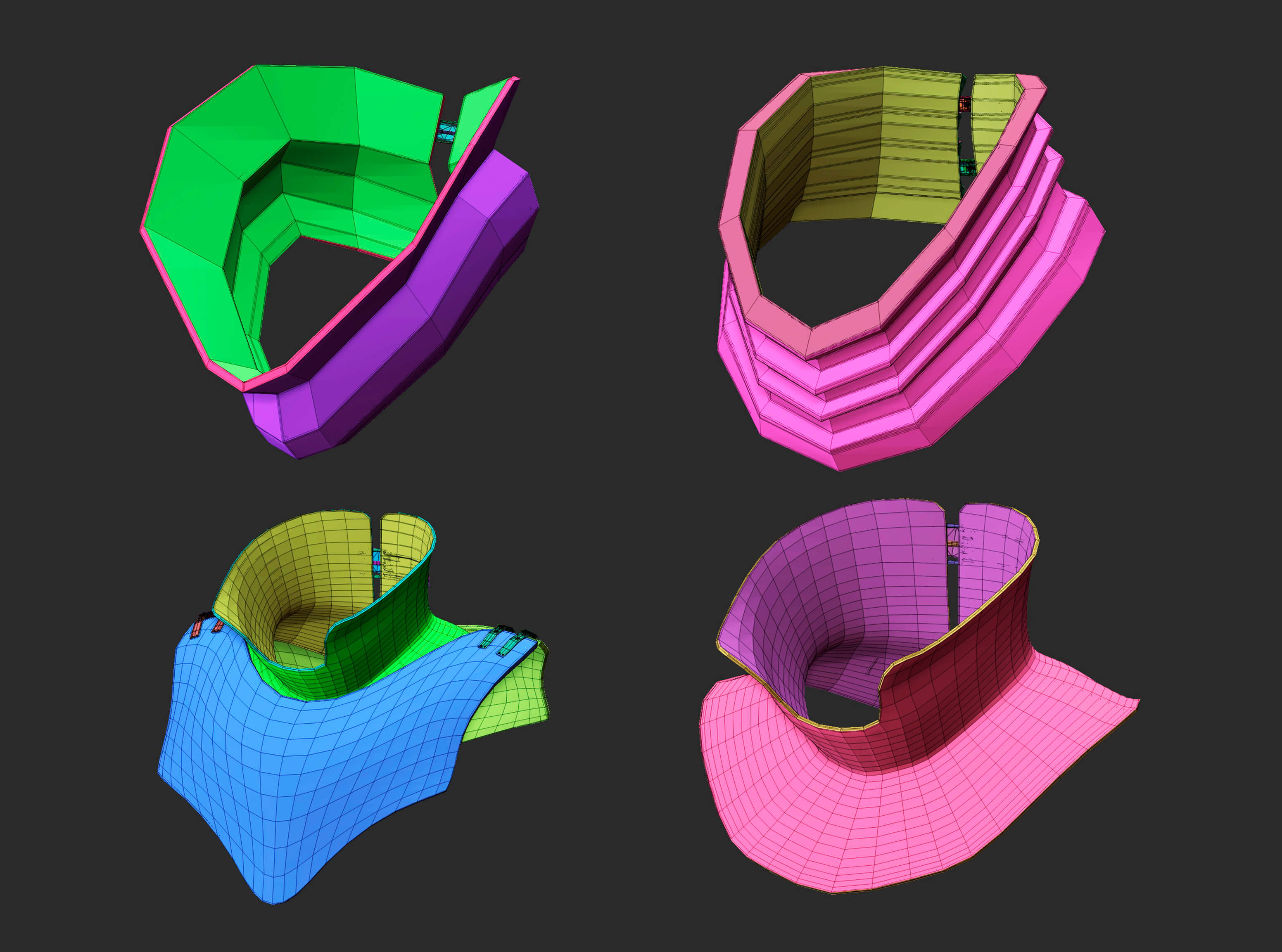 25 Low Poly Medieval Fantasy Neck Armor, Gorget IMM Brush by breakermaximus