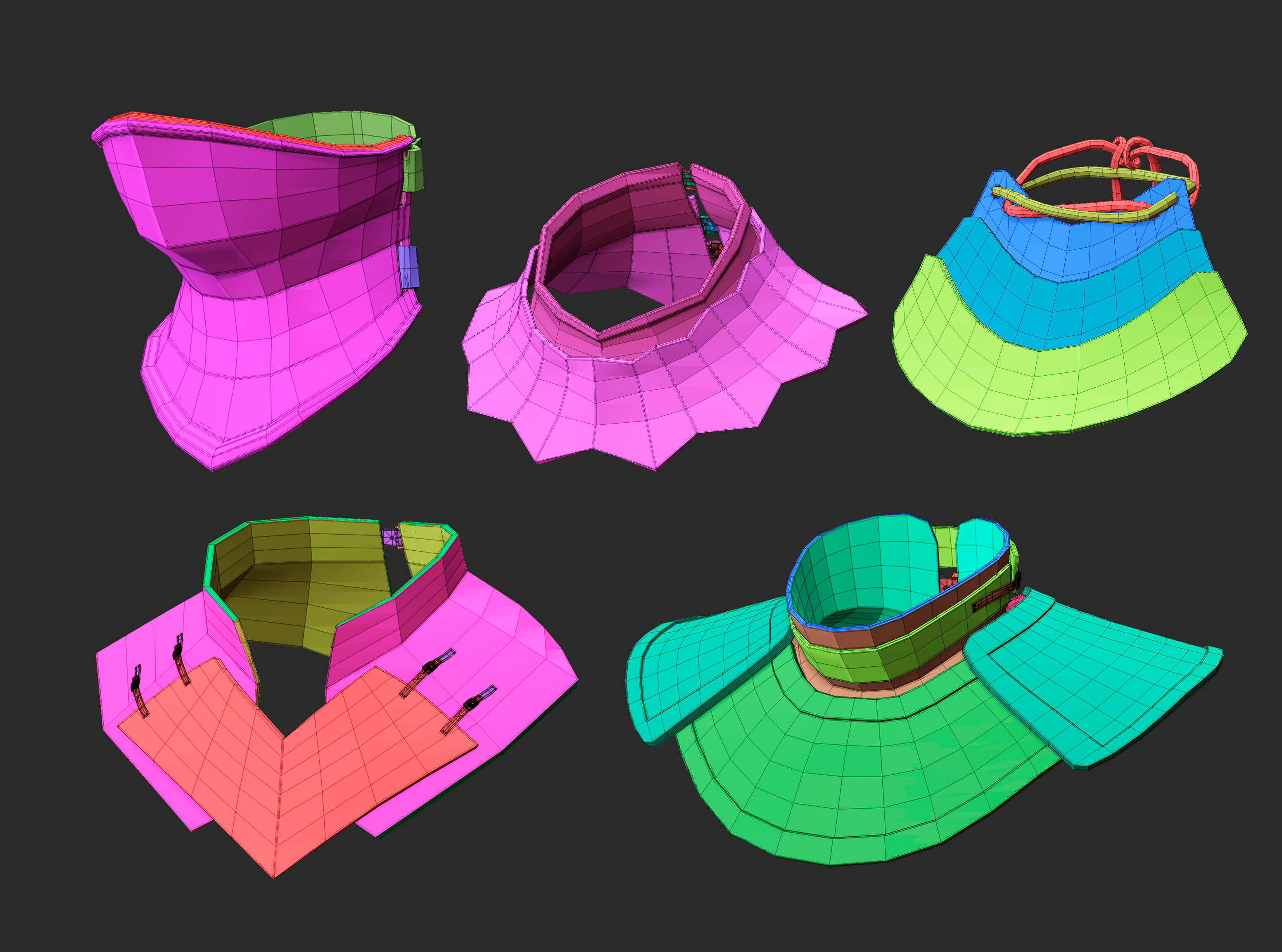 25 Low Poly Medieval Fantasy Neck Armor, Gorget IMM Brush by breakermaximus