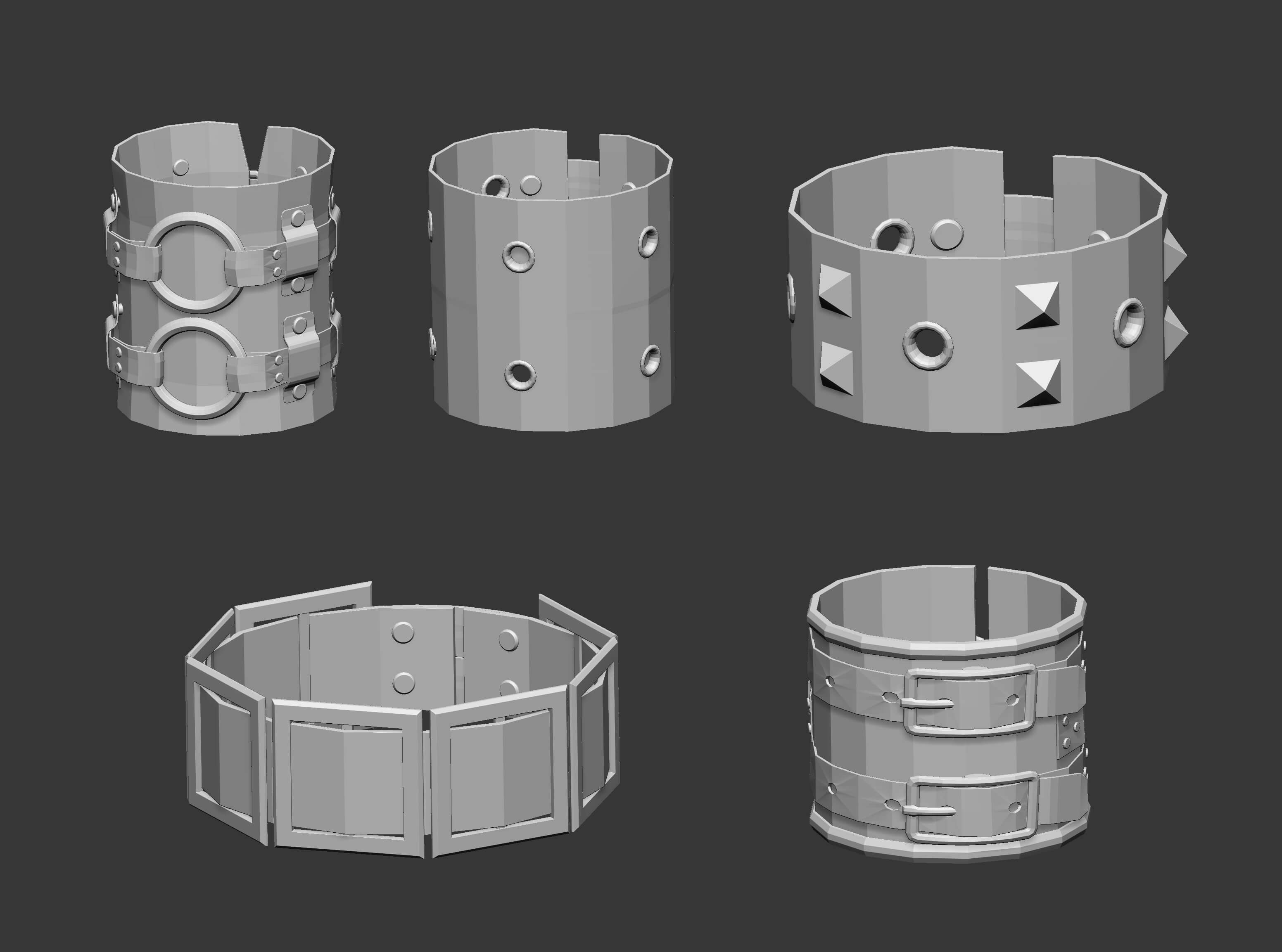 25 Low Poly Rock Metal Style Arm Cuff and Bracelet IMM Brush by ...