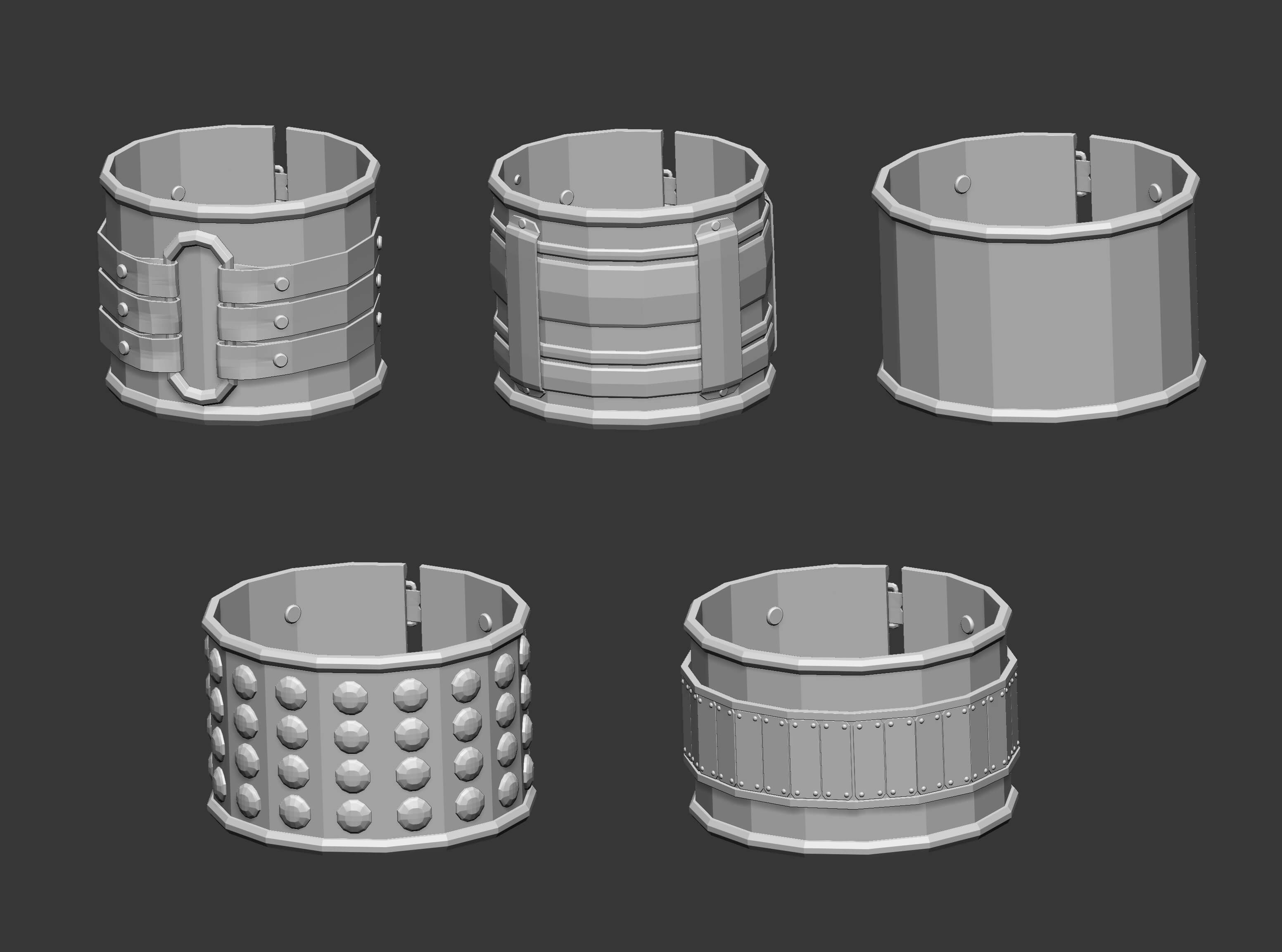 25 Low Poly Rock Metal Style Arm Cuff and Bracelet IMM Brush by ...