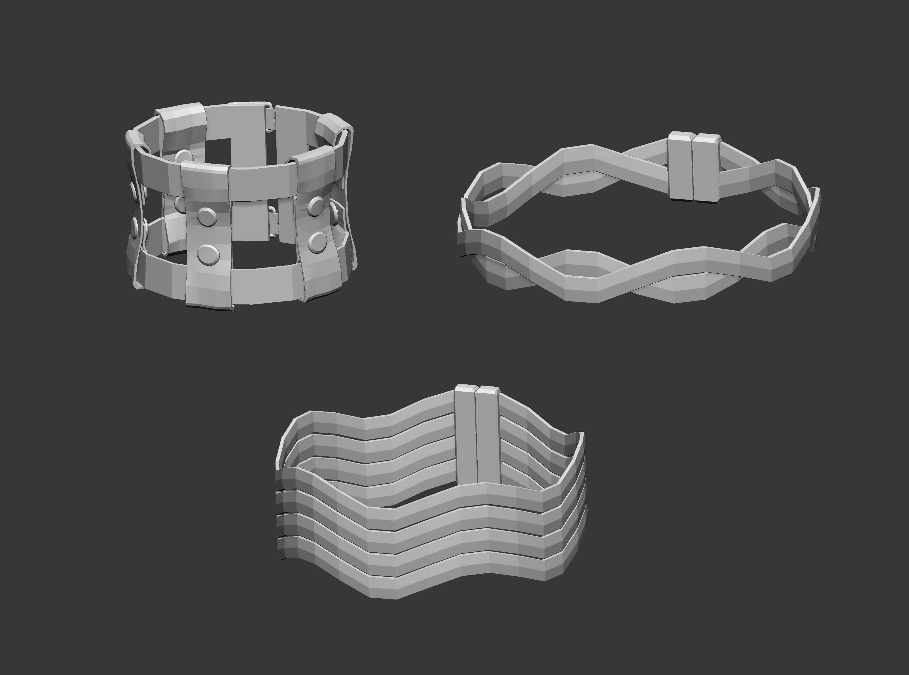 25 Low Poly Rock Metal Style Arm Cuff and Bracelet IMM Brush by ...