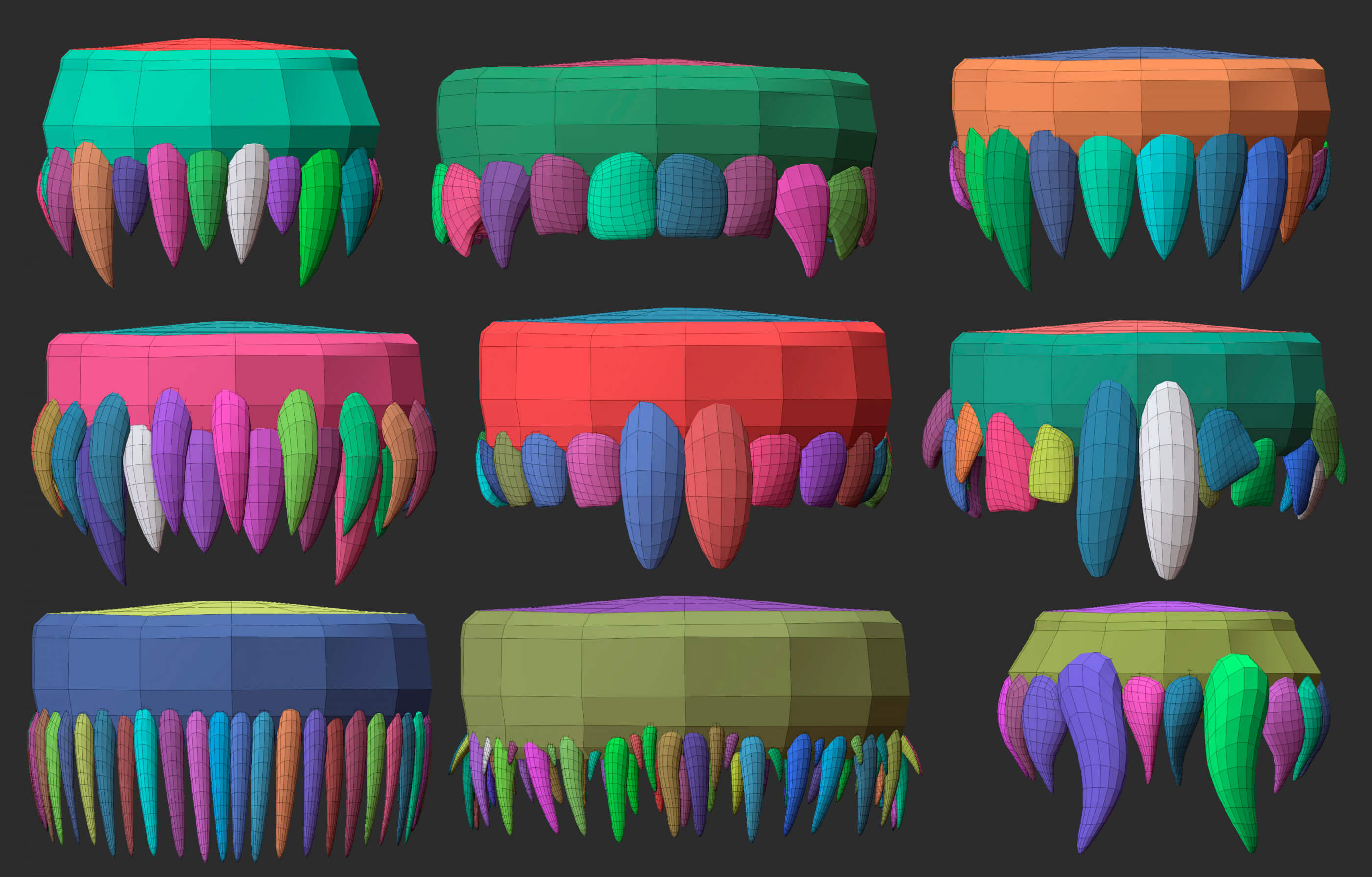 30 Low Mid Poly Monster Creature Teeth Jaws IMM Brush Zbrush by ... 30 Low Mid Poly Monster Creature Teeth Jaws IMM Brush Zbrush by ...