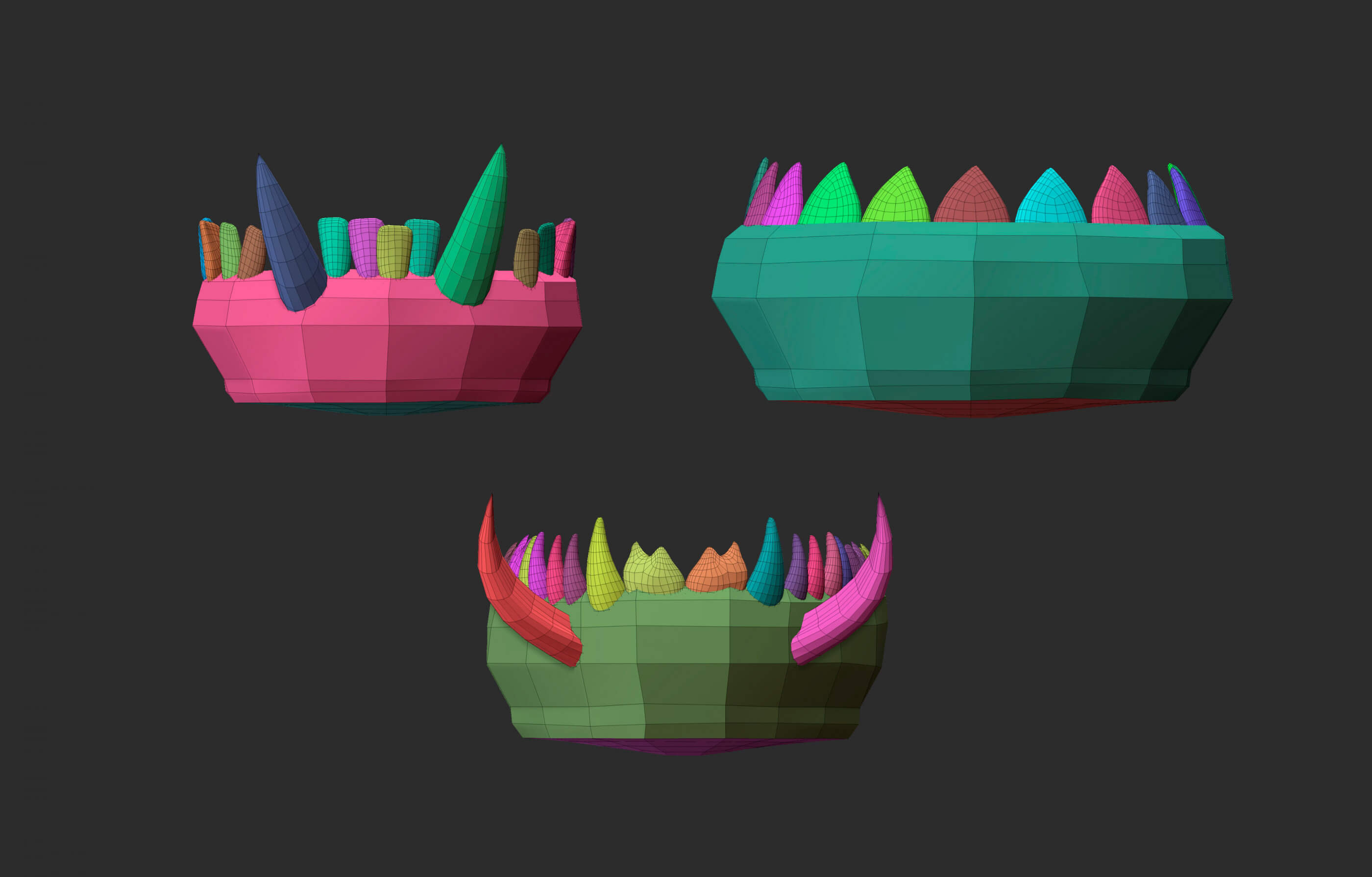 30 Low Mid Poly Monster Creature Teeth Jaws IMM Brush Zbrush by ...
