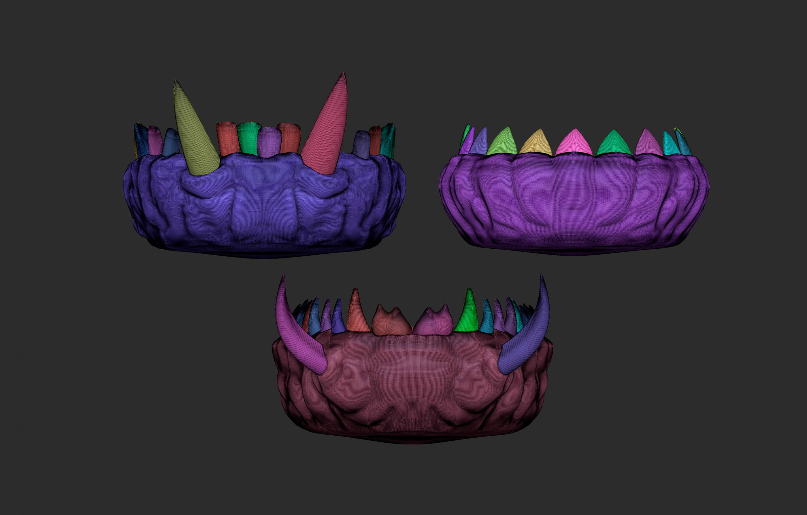 30 Low Mid Poly Monster Creature Teeth Jaws IMM Brush Zbrush by ...