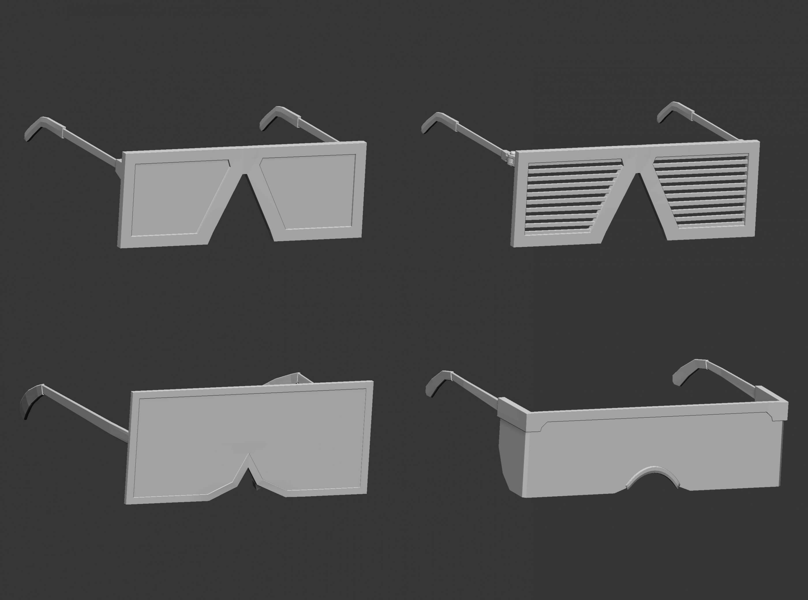 30 Low Poly Glasses Base Mesh Shapes IMM Brush Set by breakermaximus