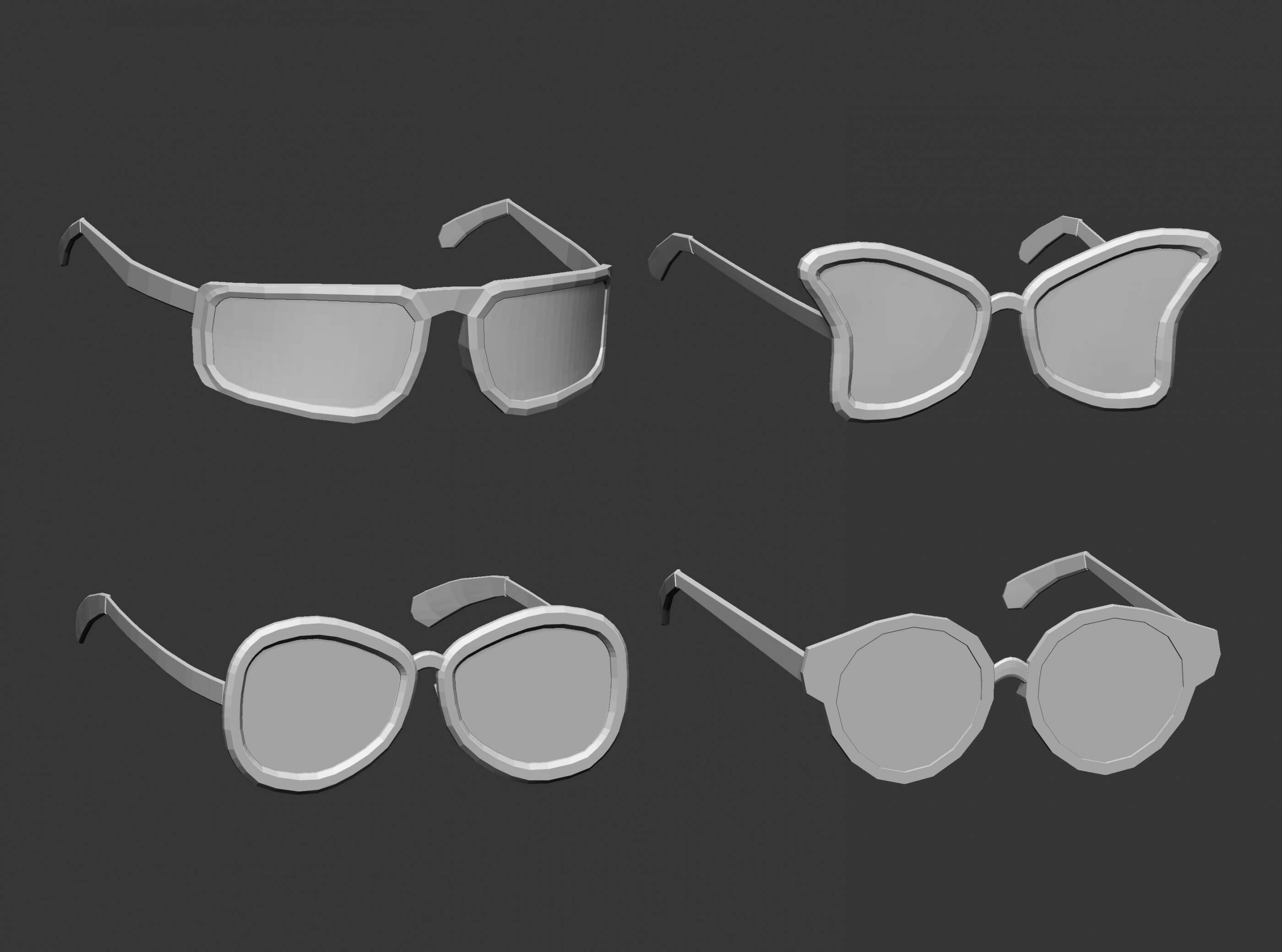 30 Low Poly Glasses Base Mesh Shapes IMM Brush Set by breakermaximus