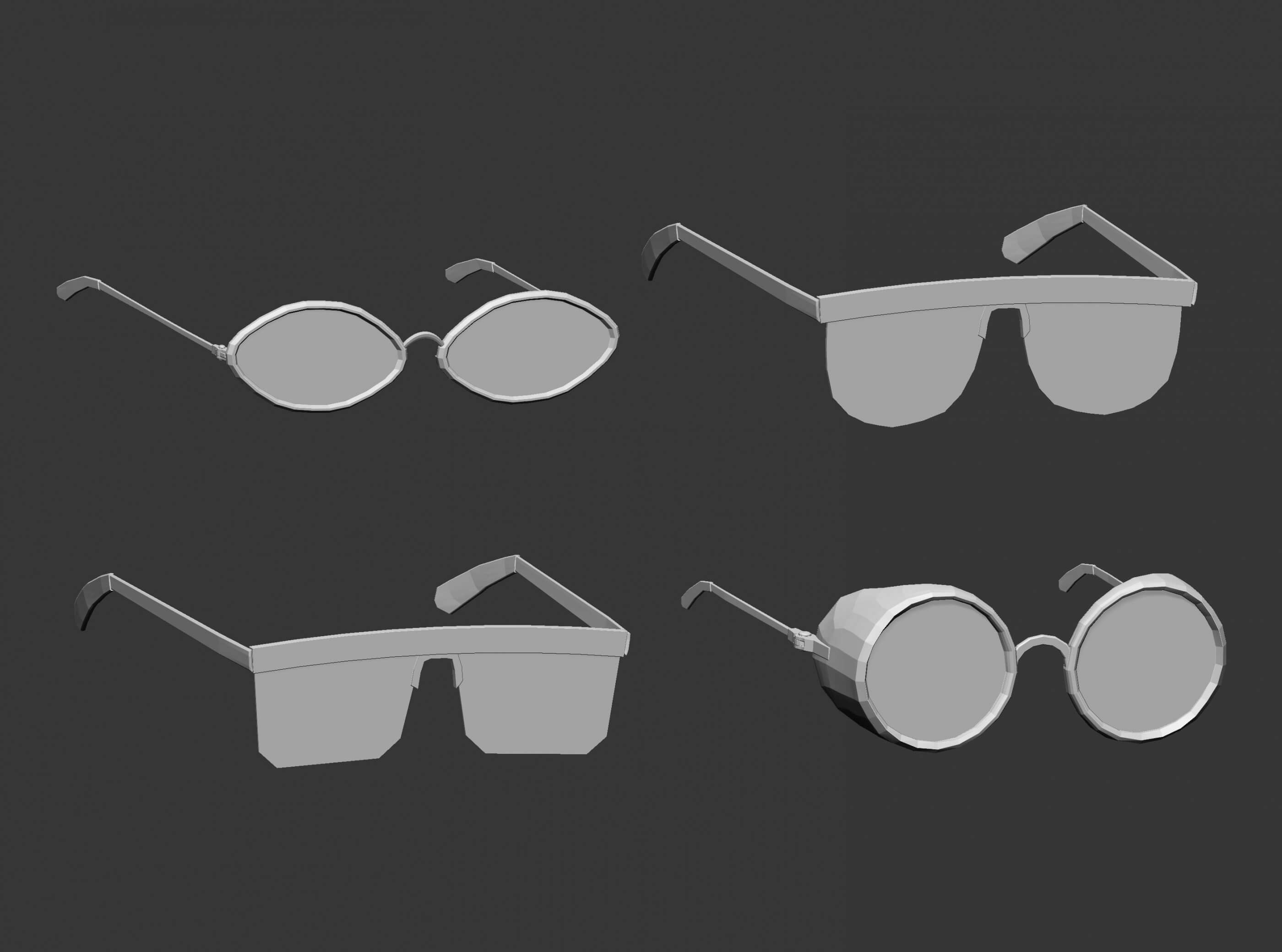 30 Low Poly Glasses Base Mesh Shapes IMM Brush Set by breakermaximus