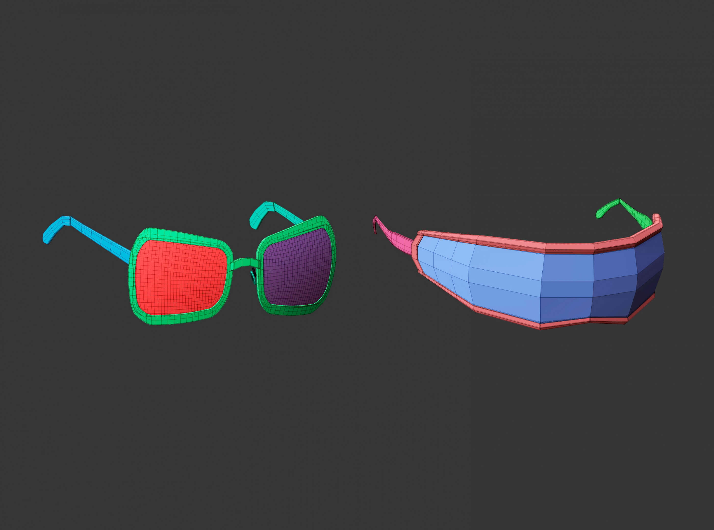 30 Low Poly Glasses Base Mesh Shapes IMM Brush Set by breakermaximus