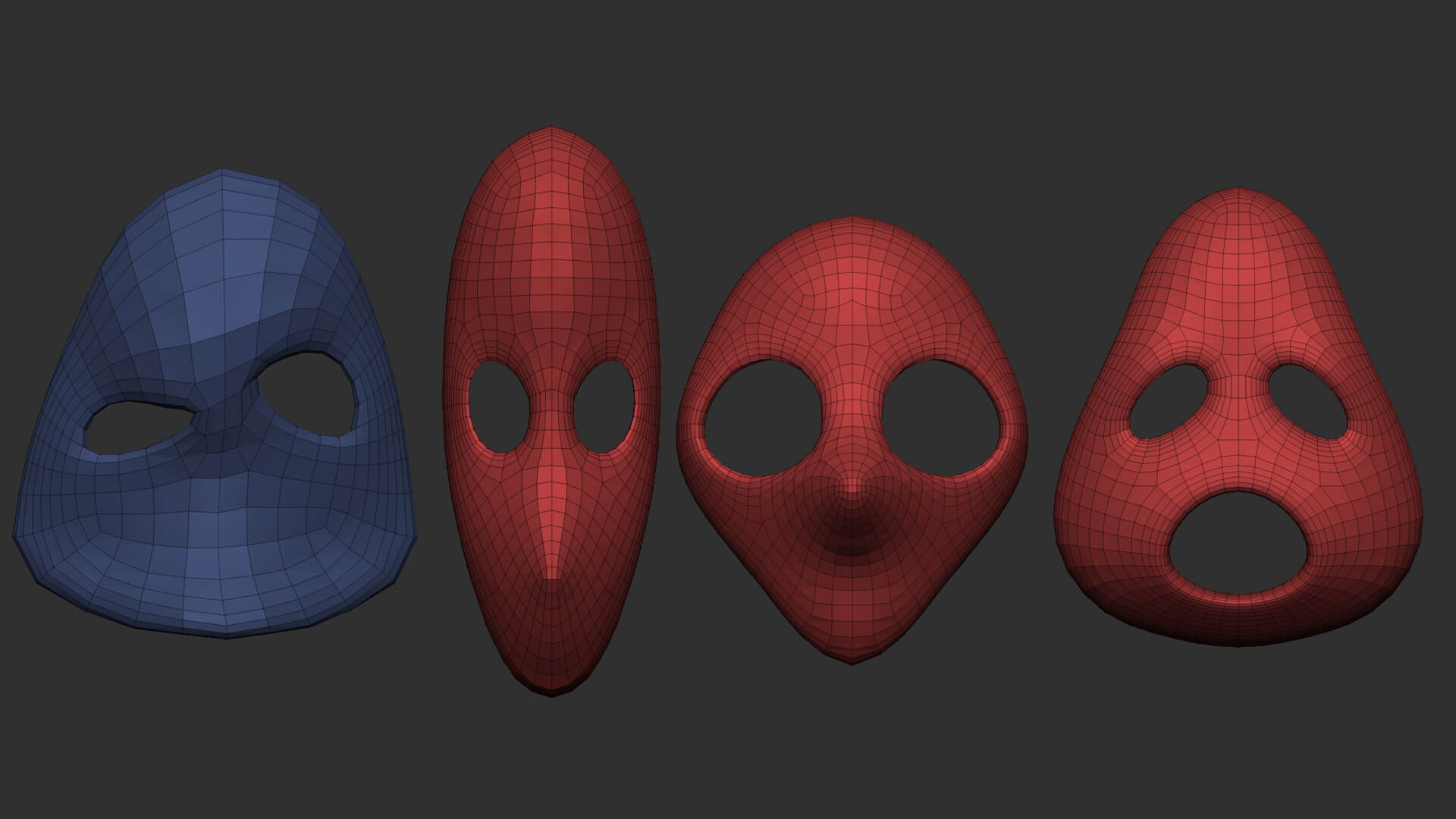 50 Low Poly Mask Shapes and Base Meshes IMM Set - Brush or Tool by ...