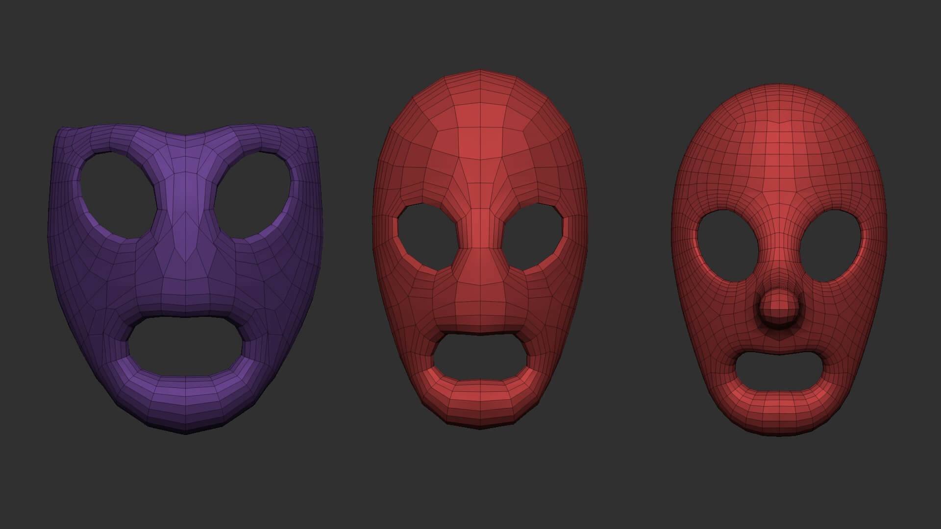 50 Low Poly Mask Shapes and Base Meshes IMM Set - Brush or Tool by ...