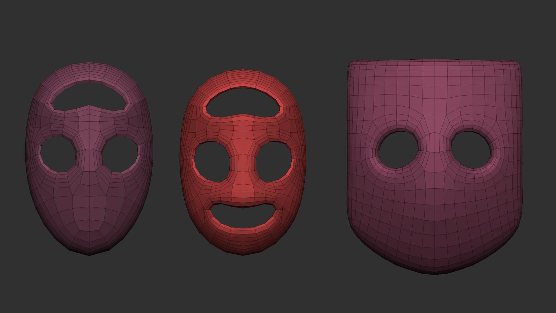 50 Low Poly Mask Shapes and Base Meshes IMM Set - Brush or Tool by ...