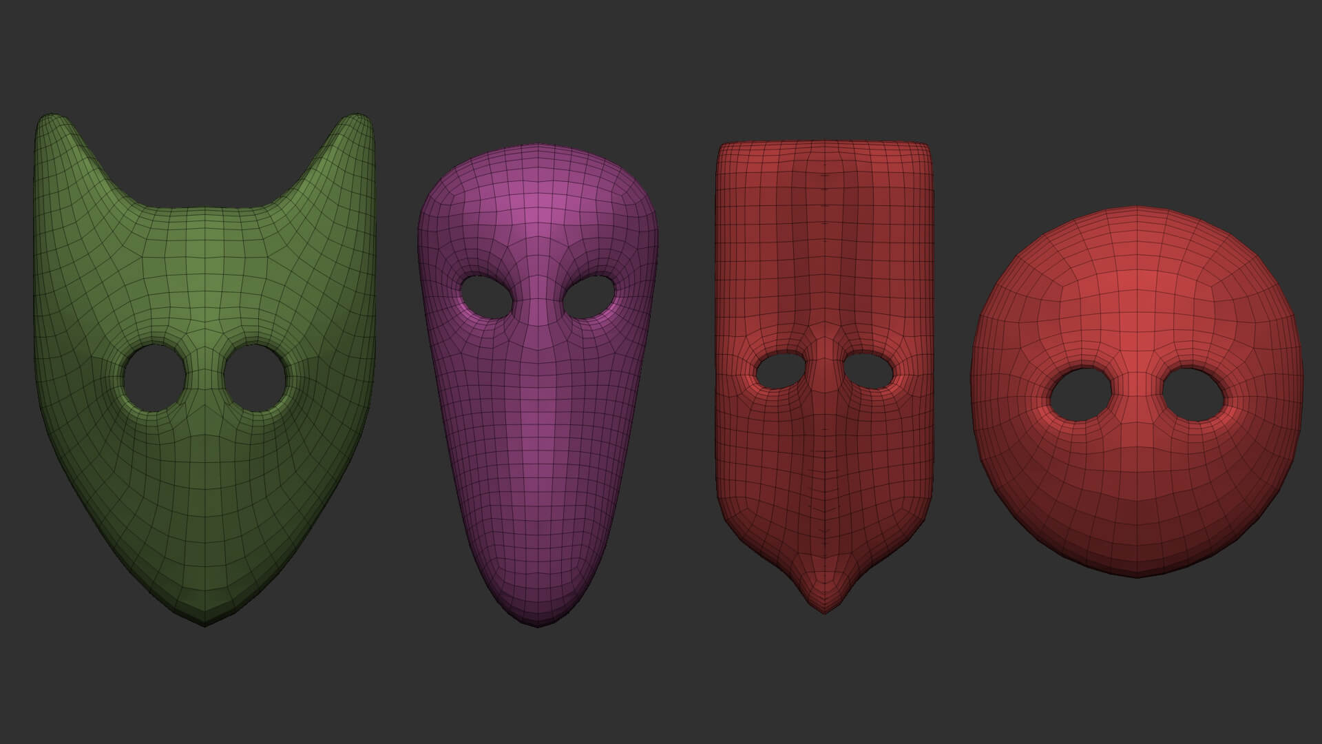 50 Low Poly Mask Shapes and Base Meshes IMM Set - Brush or Tool by ...