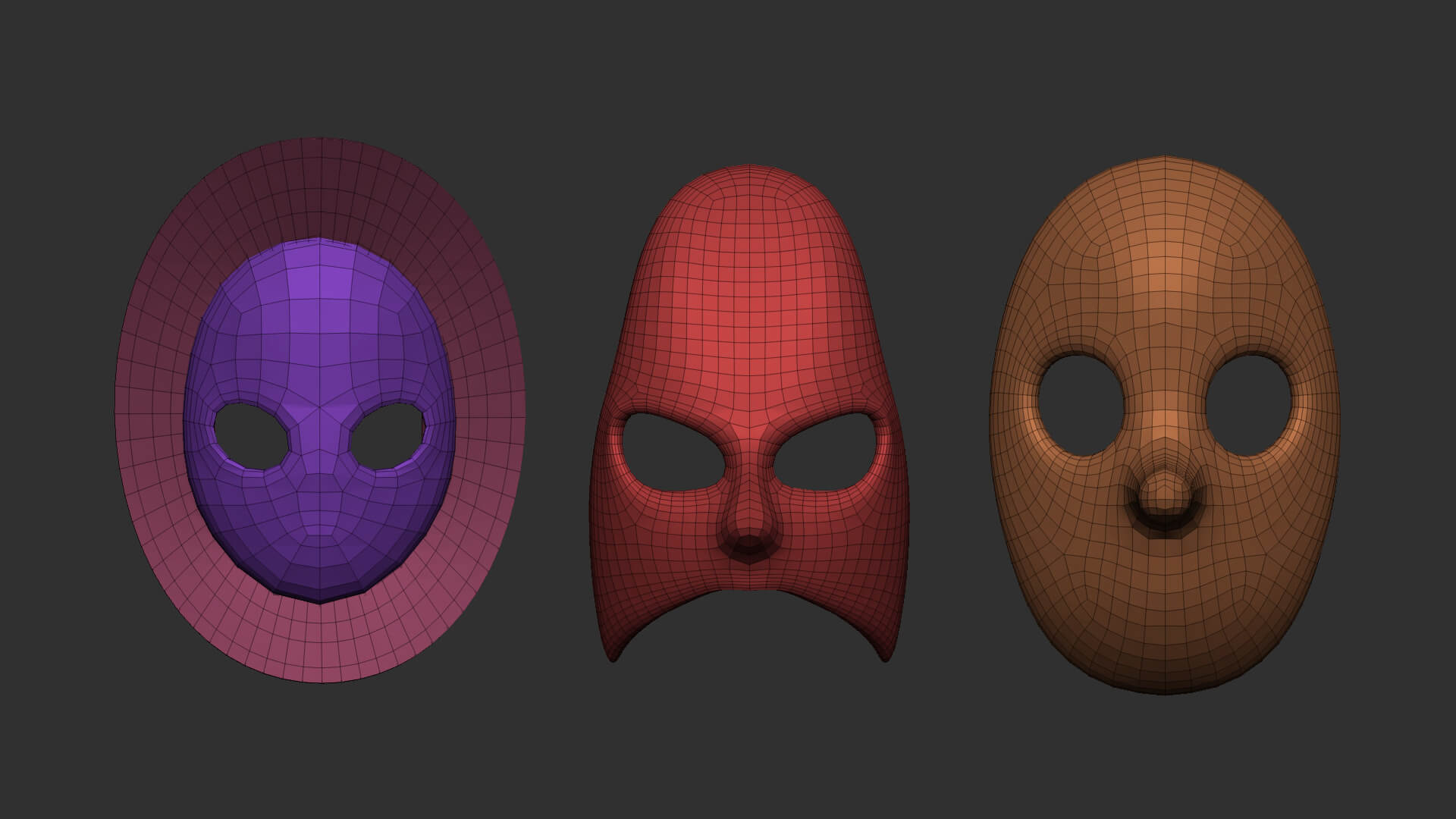 50 Low Poly Mask Shapes and Base Meshes IMM Set - Brush or Tool by ...