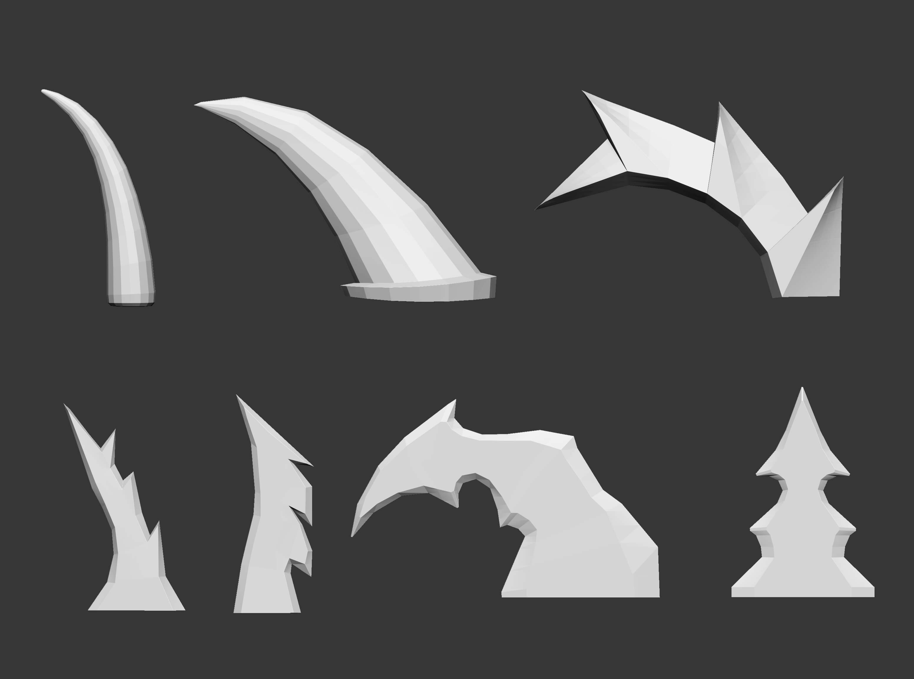 50 Low Poly Studs and Spikes Base Mesh Shapes IMM Set - Brush or Tool ...