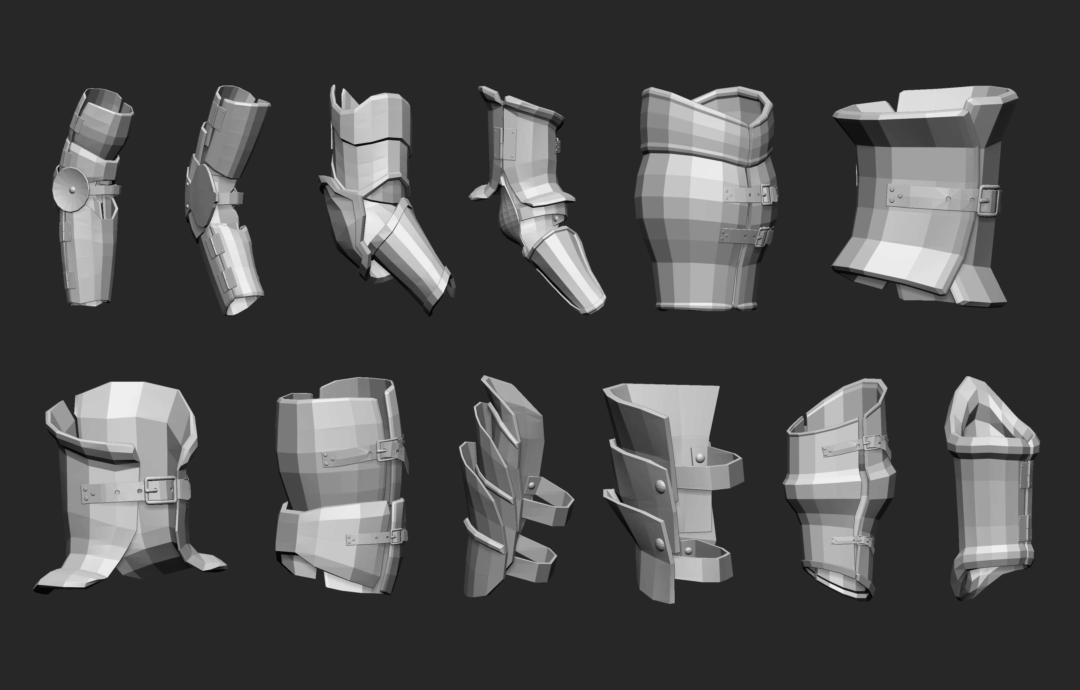 55 Low Poly Medieval Fantasy Arm and Hands Armor Bracers IMM - Brush or ...