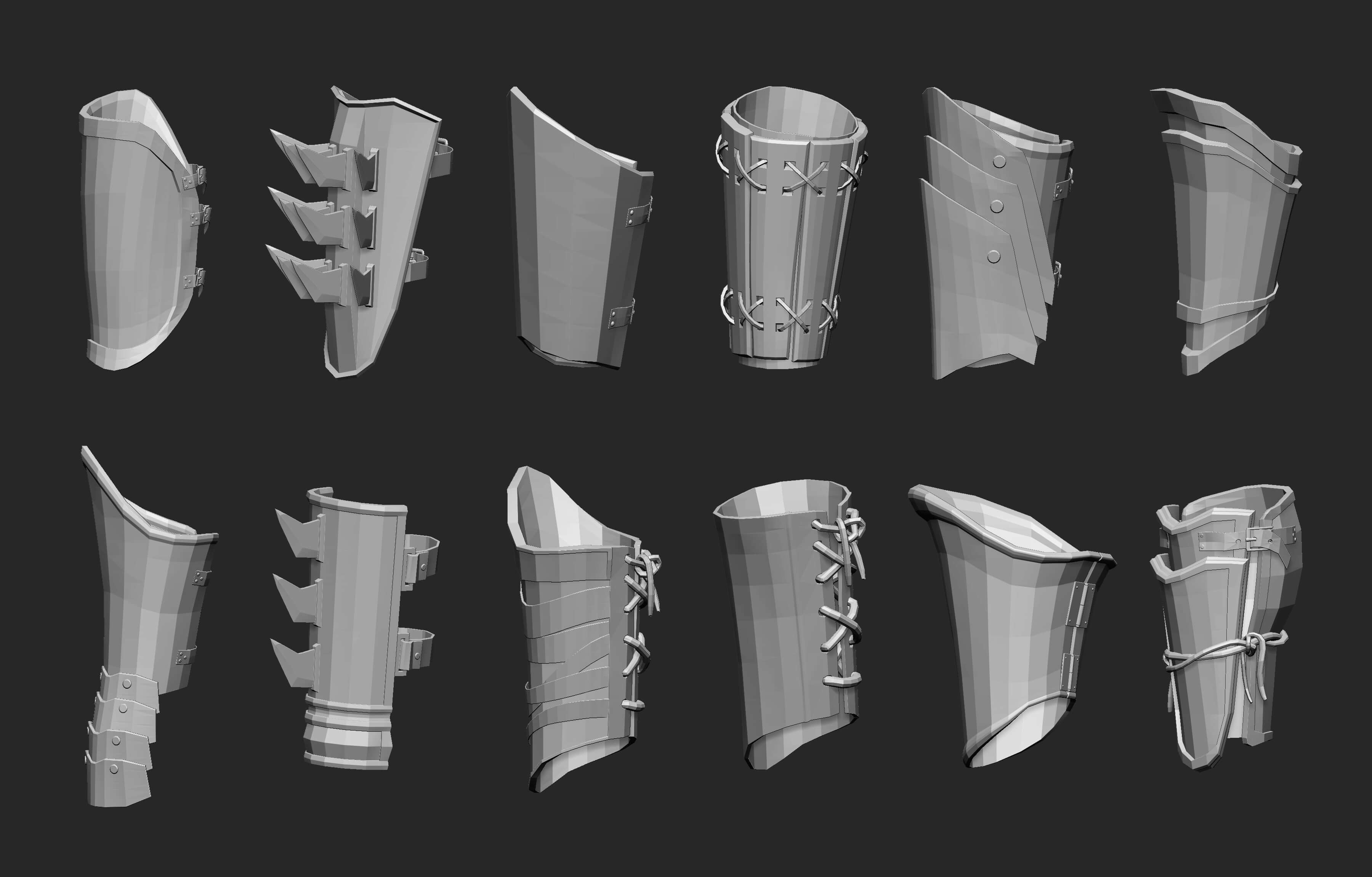 55 Low Poly Medieval Fantasy Arm and Hands Armor Bracers IMM - Brush or ...
