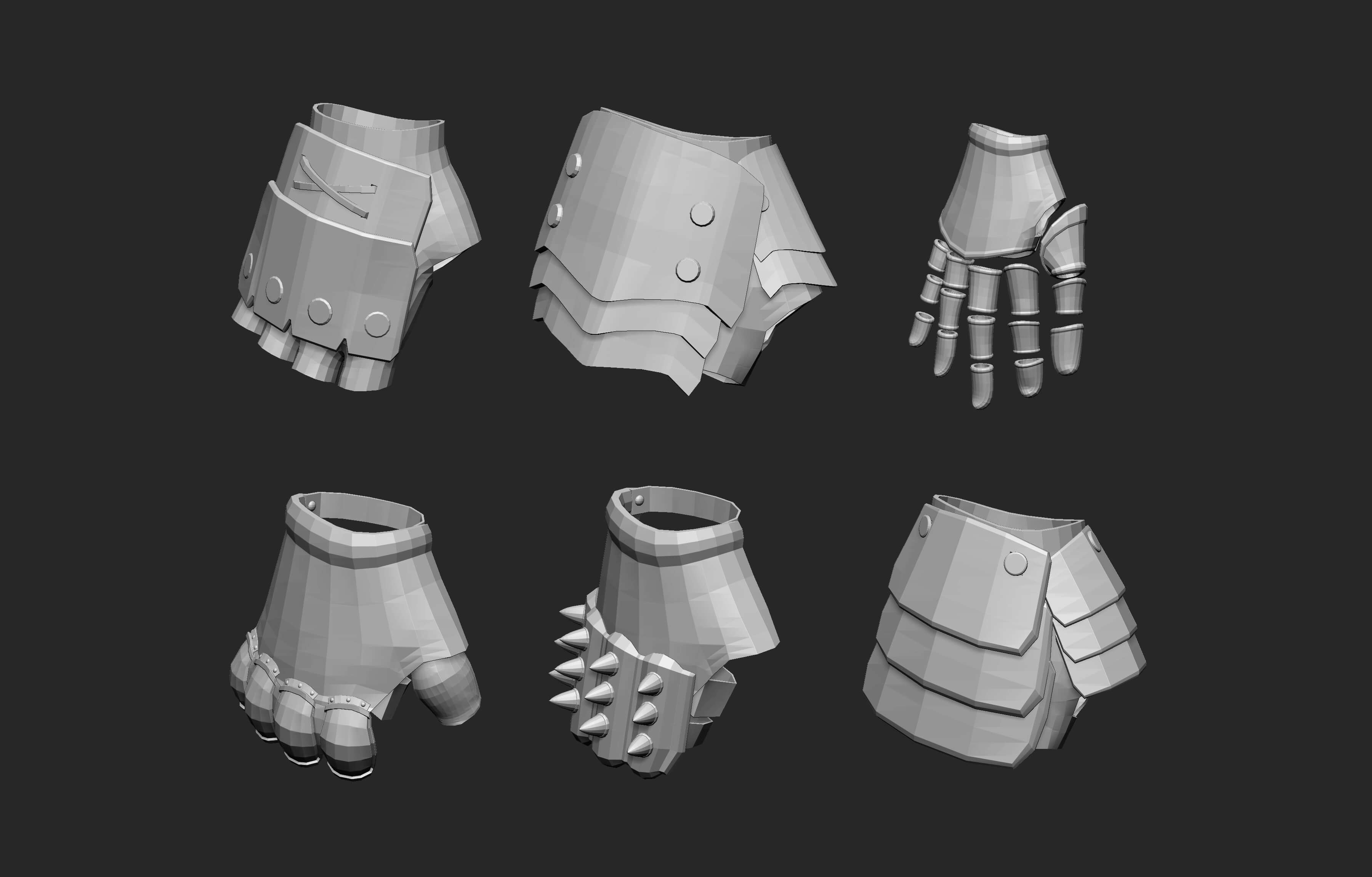 55 Low Poly Medieval Fantasy Arm and Hands Armor Bracers IMM - Brush or ...