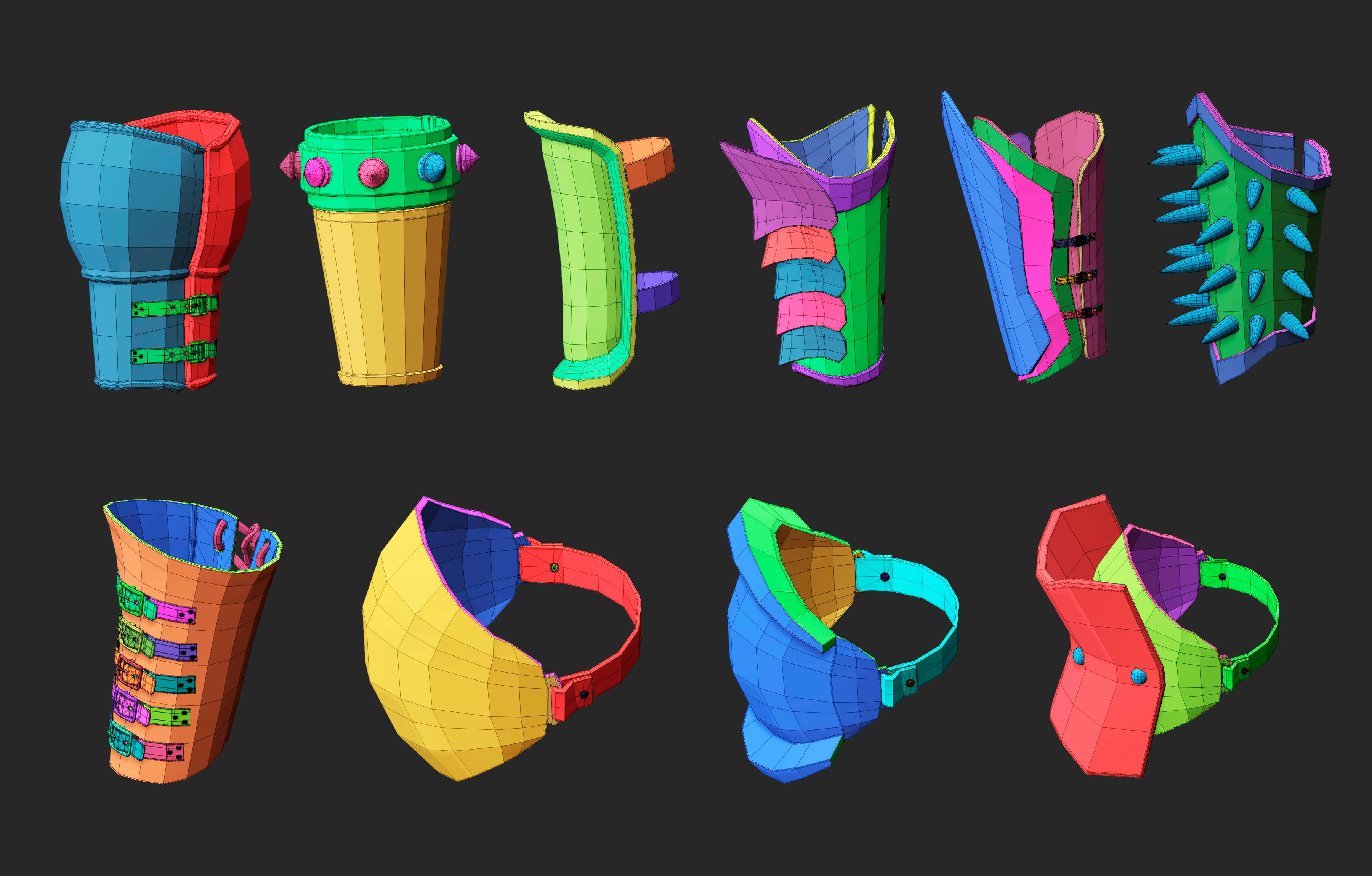 55 Low Poly Medieval Fantasy Arm and Hands Armor Bracers IMM - Brush or ...