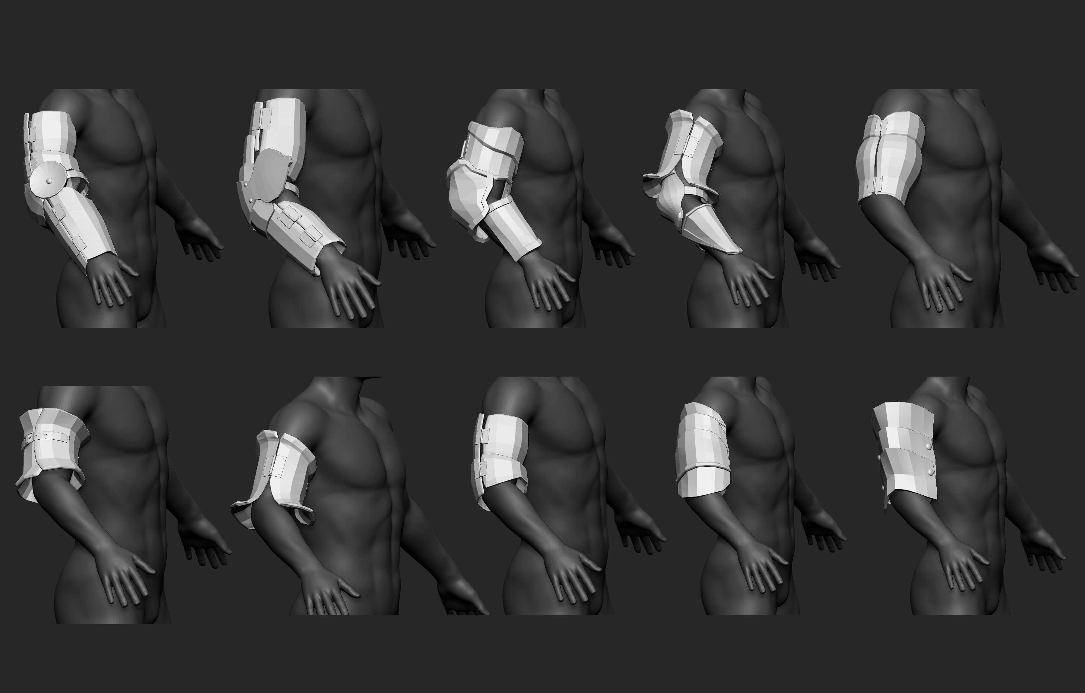 55 Low Poly Medieval Fantasy Arm and Hands Armor Bracers IMM - Brush or ...