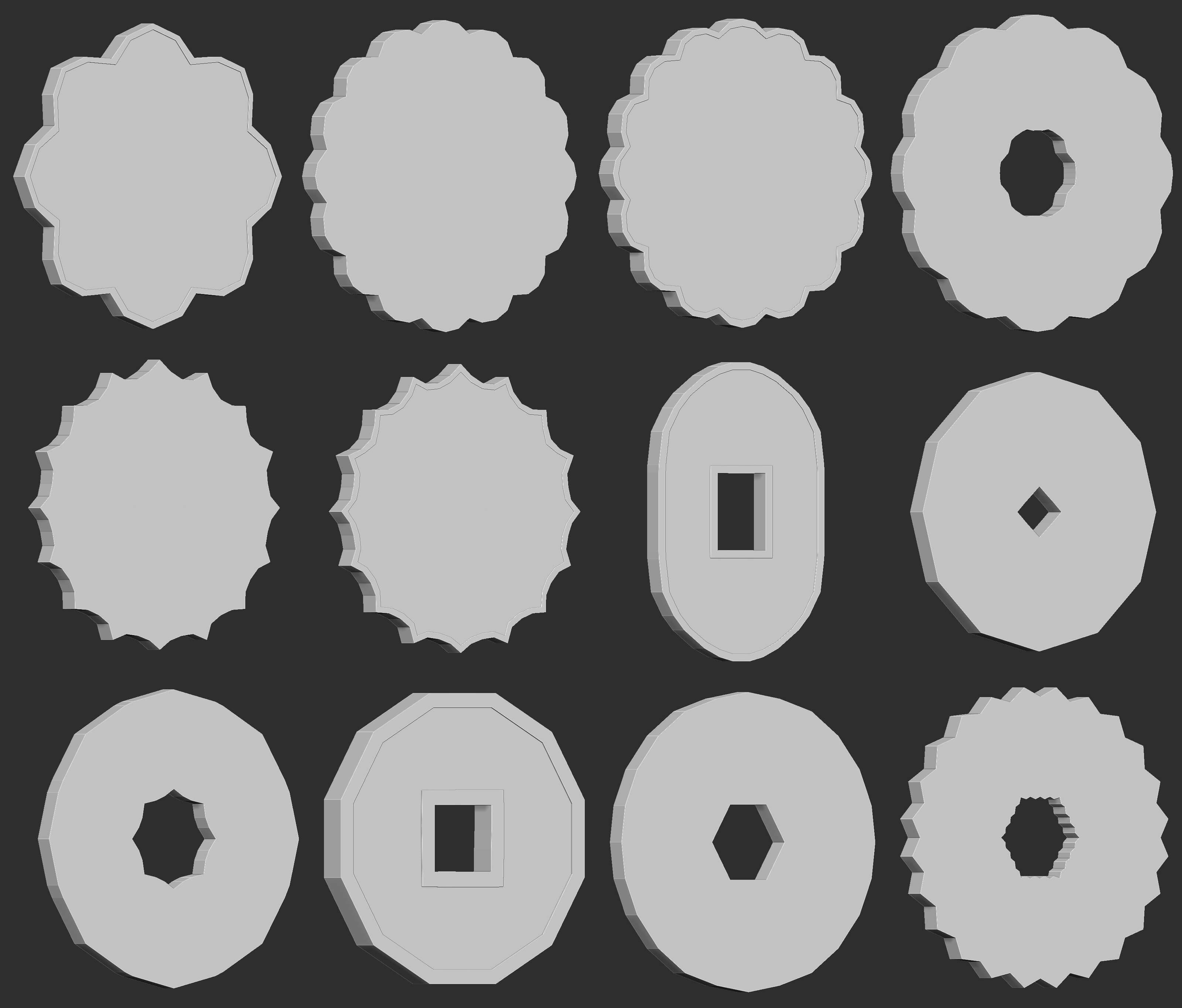 60 Various Coin or Money Base Mesh Shapes IMM Zbrush Set - 3D Model by ...