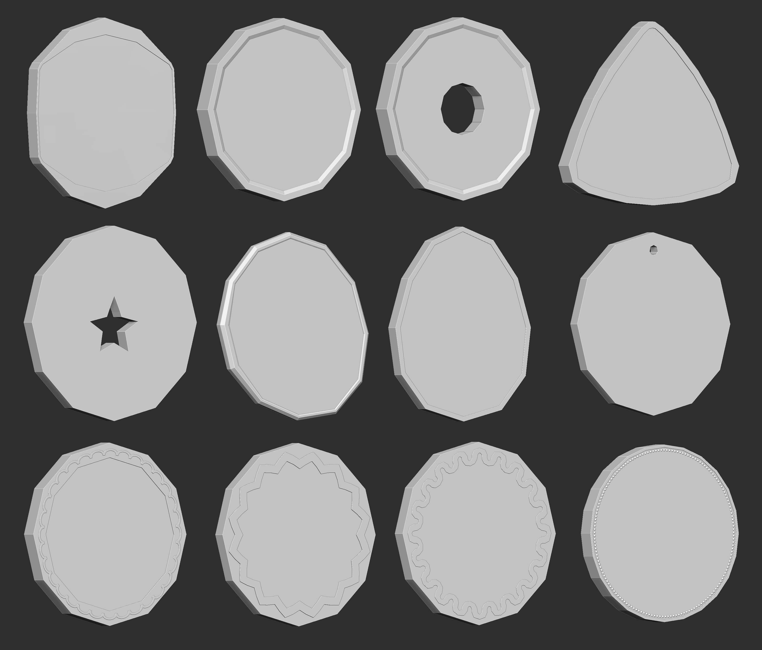 60 Various Coin or Money Base Mesh Shapes IMM Zbrush Set - 3D Model by ...