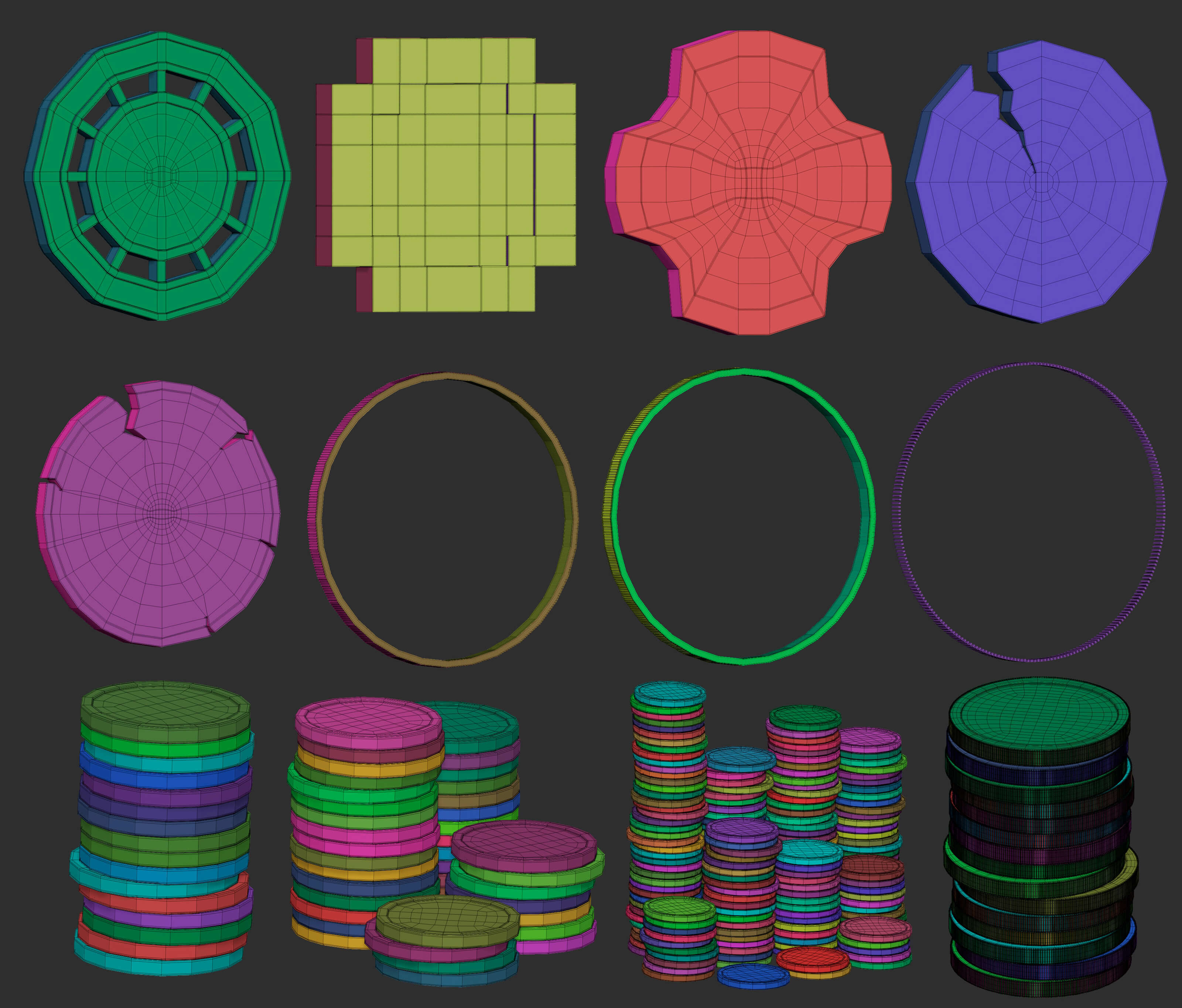 60 Various Coin or Money Base Mesh Shapes IMM Zbrush Set - 3D Model by ...